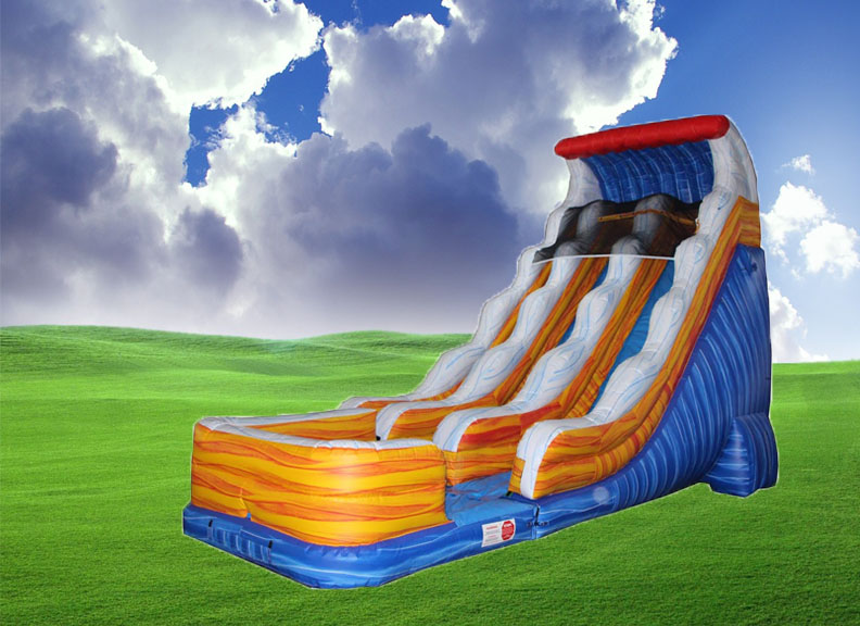 22' double lane lighting water slide for rent Sacramento Party Rentals