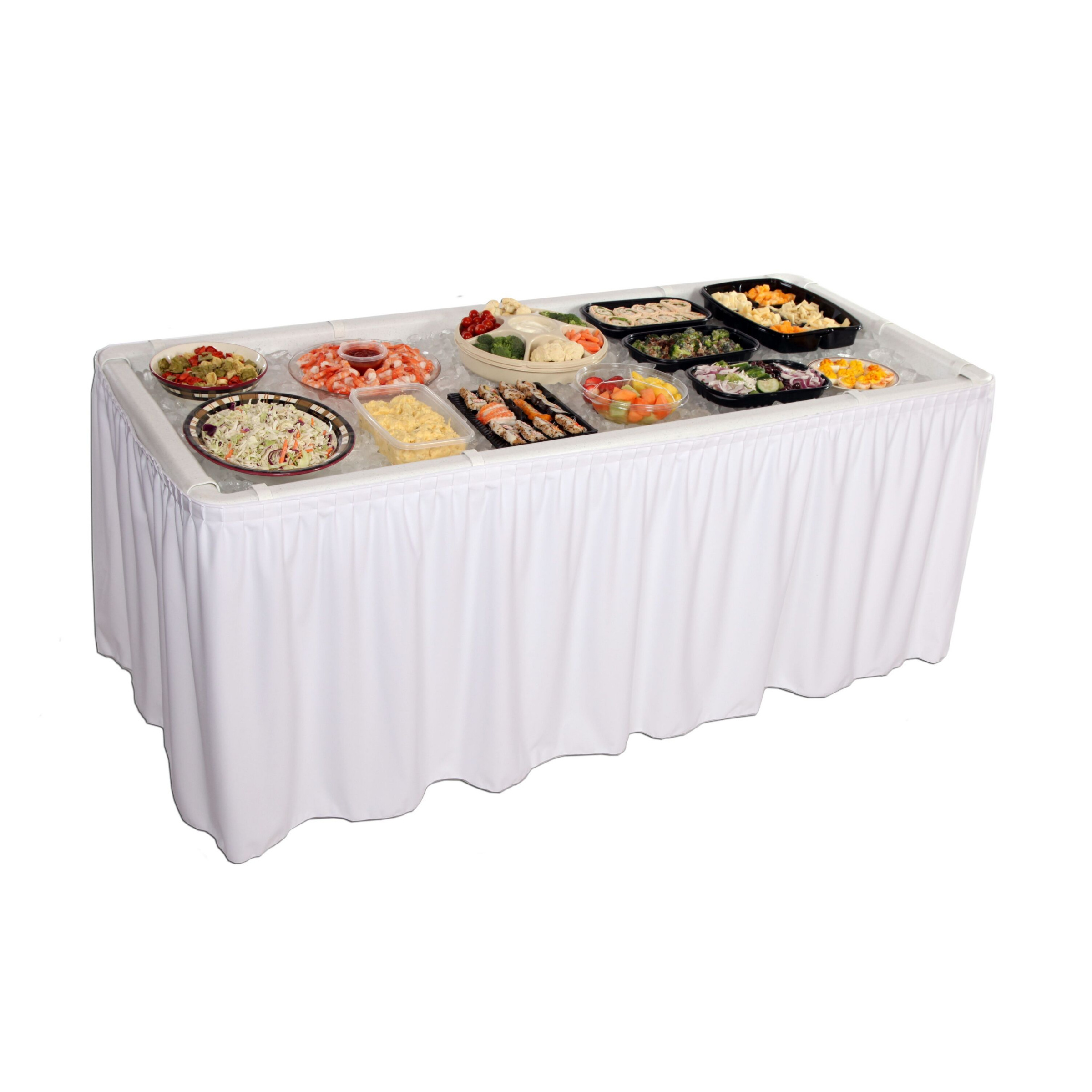 4 - Foot White Chiller Table with Black Skirt - Party Rentals in MI ...