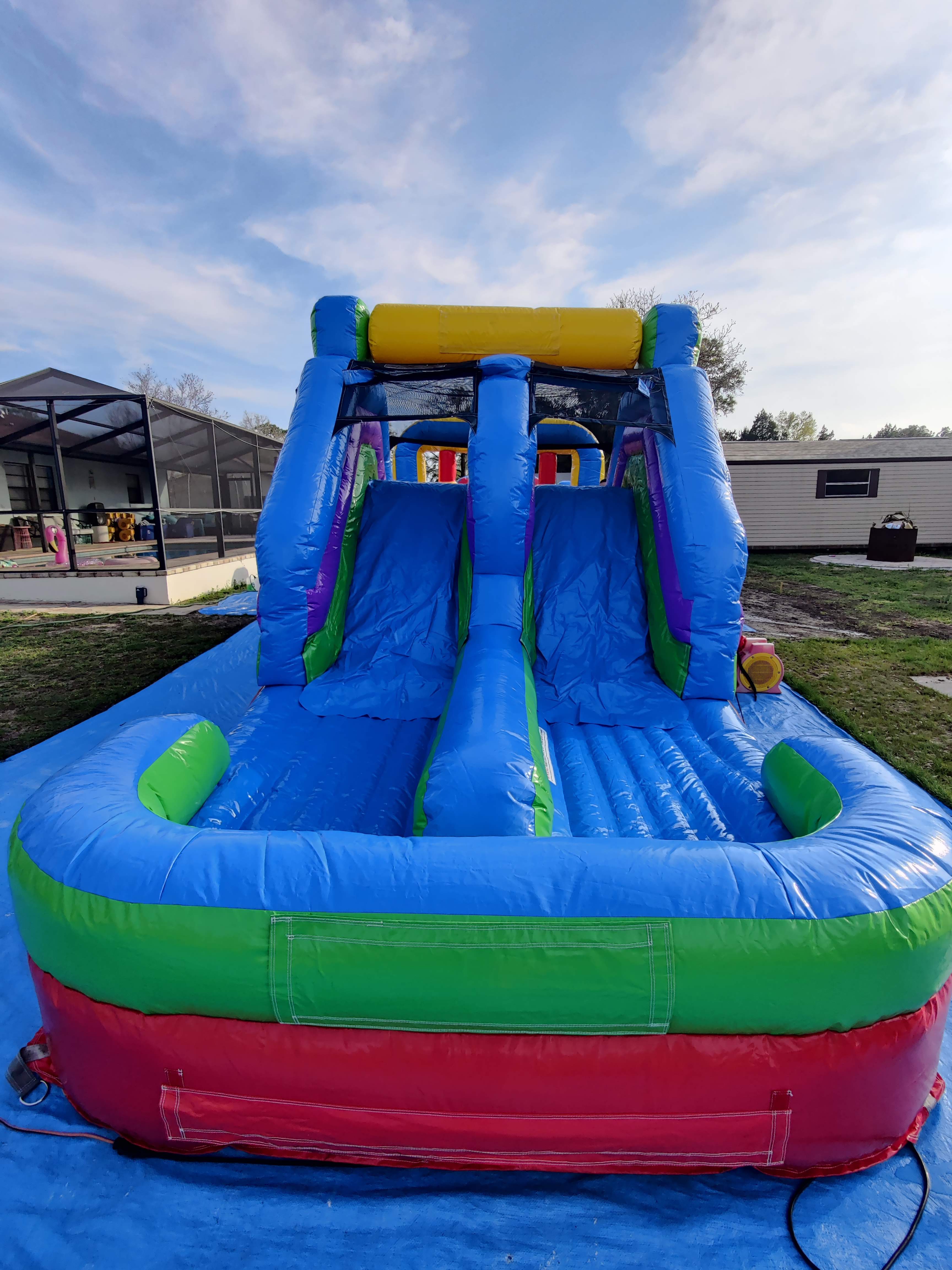 5-Color Obstacle Course With Slide Wet or Dry - Party and Inflatable ...