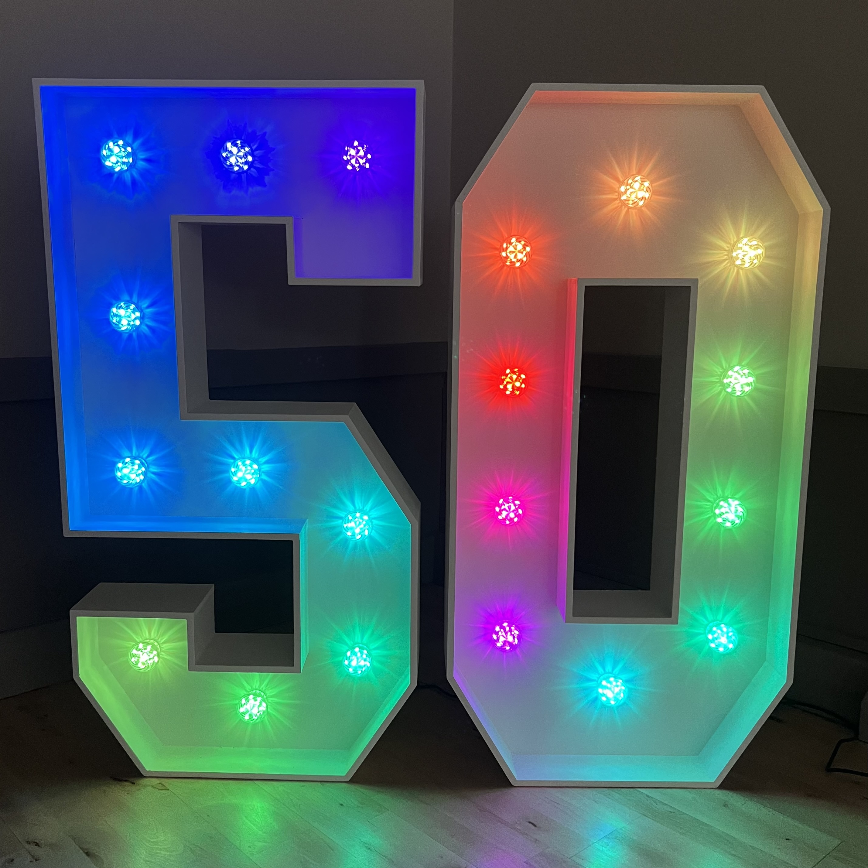 Light-Up LED Numbers 50 - Bouncy Castle Hire in Crowborough, Tunbridge ...