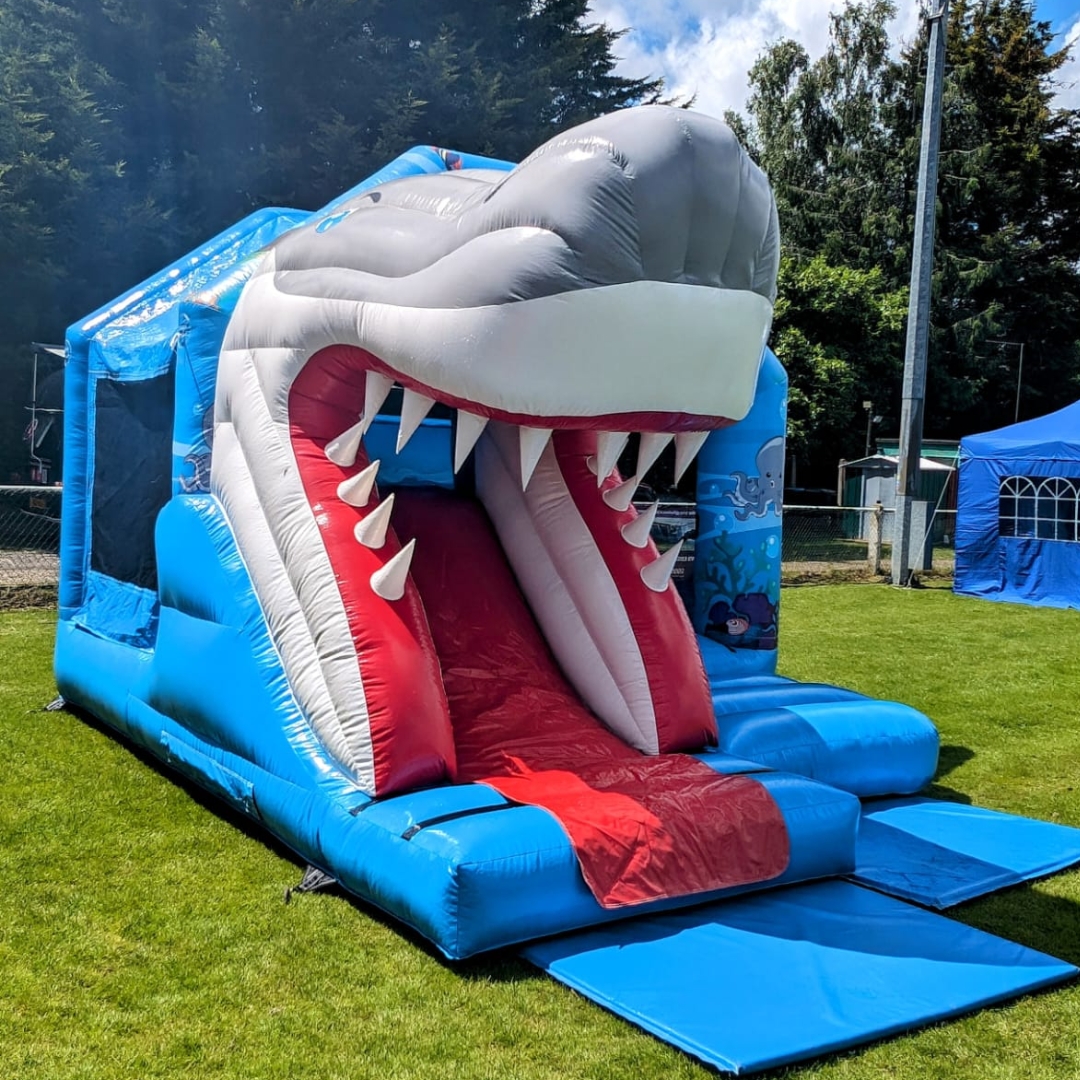 3D Shark Castle Slide Combo - Inflatable, Bouncy Castle, Entertainment ...