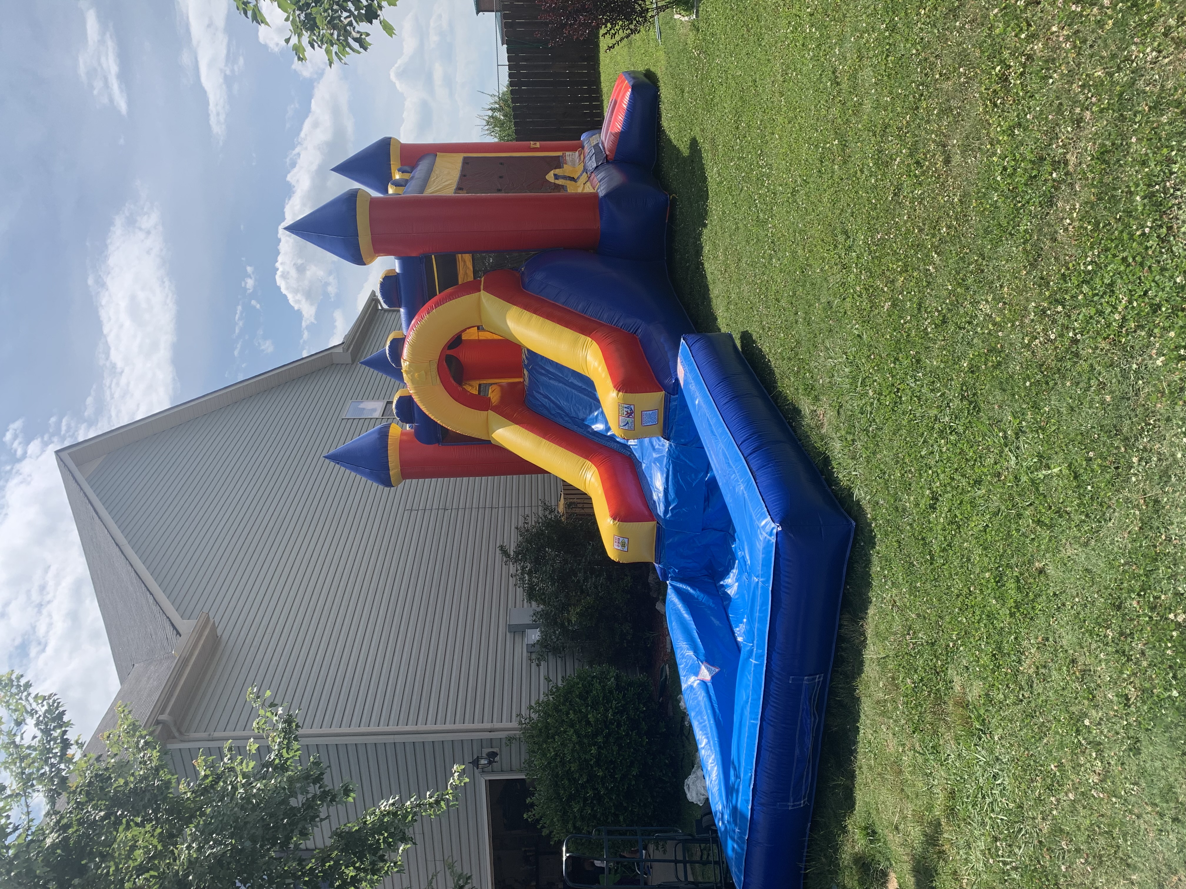 Side Slide Combo Bounce House & Slide with Pool