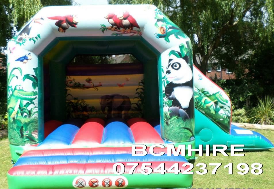 Jungle Bouncy Castle With Slide | Jungle Bouncy Castle | BCM Hire