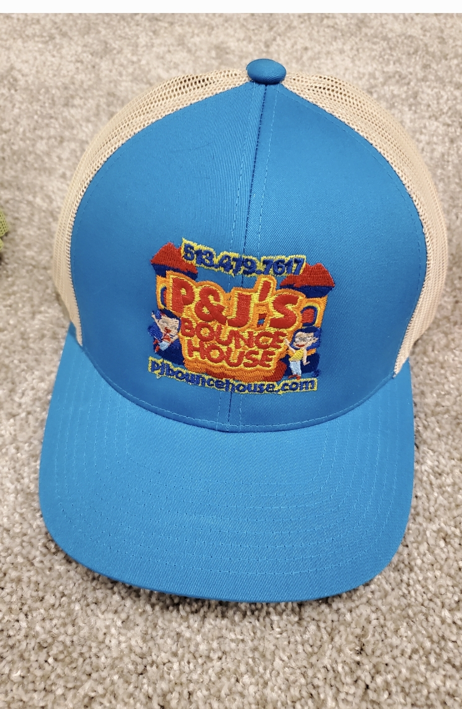 Grey and Blue Snap Back Hat - Bounce House & Water Slide Rental in ...