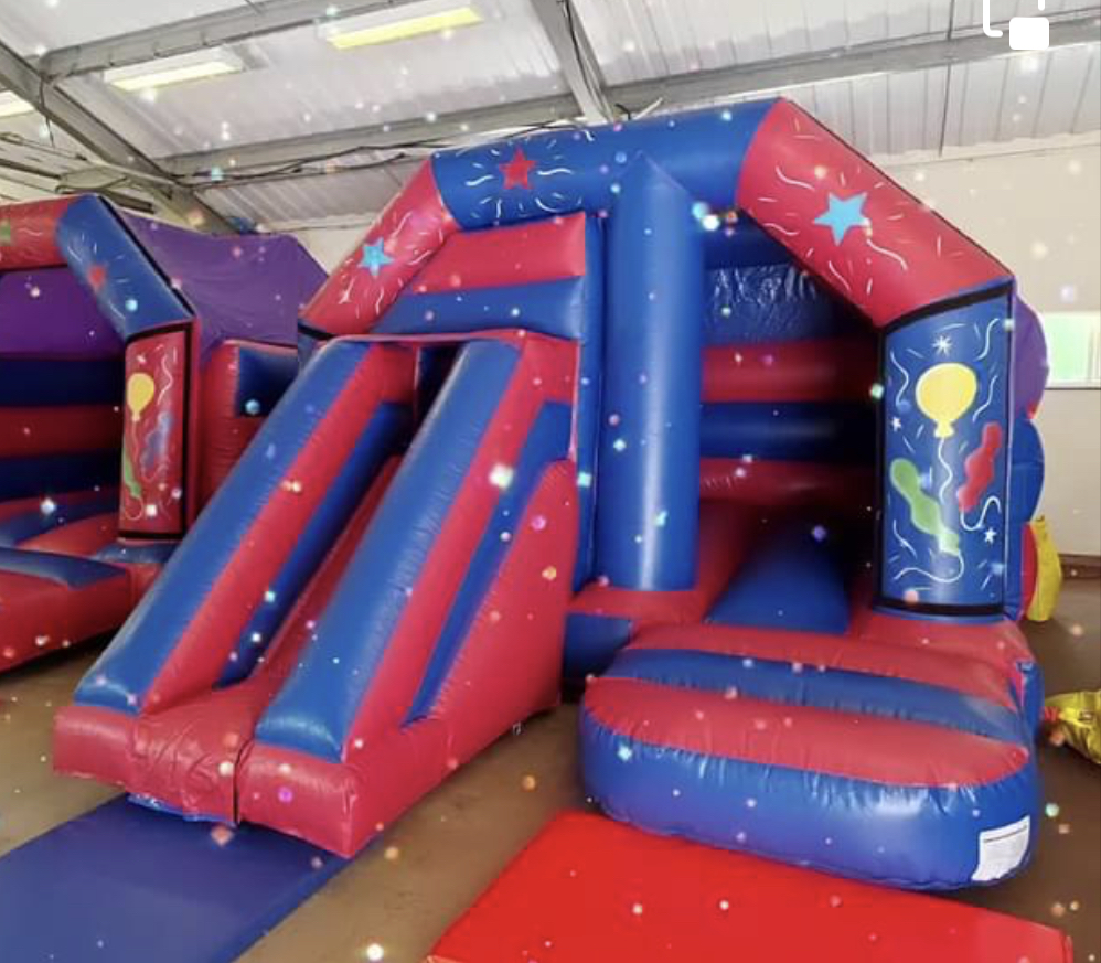 18x13 Balloon Theme slide combi Bouncy Castle - Bouncy Castle Hire in ...