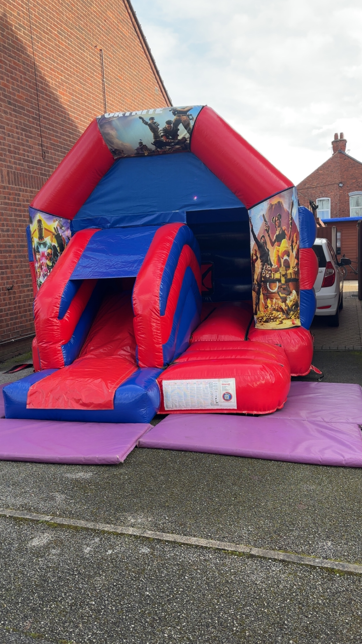 Fortnite slide combi castle hire in Nottingham - no deposit required