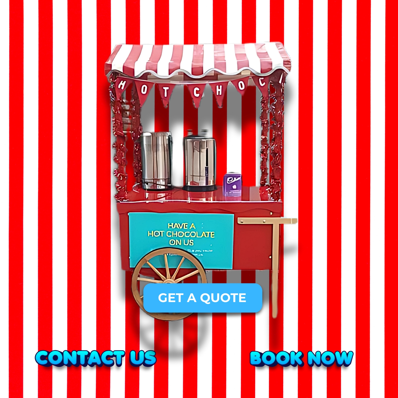 Hot Chocolate Stand Hire,Christmas Hot Chocolate Cart Hire,London,UK