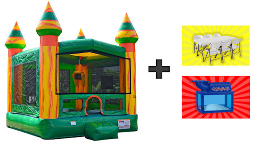 13 X 13 Bounce house with 2 tables, 16 chairs, and a sno cone machine ...