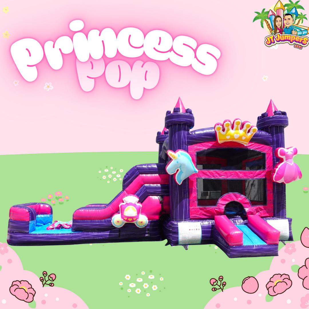 Pop Combo- Princess (WET or DRY) - Bounce House Hire in FL | JT Jumpers ...
