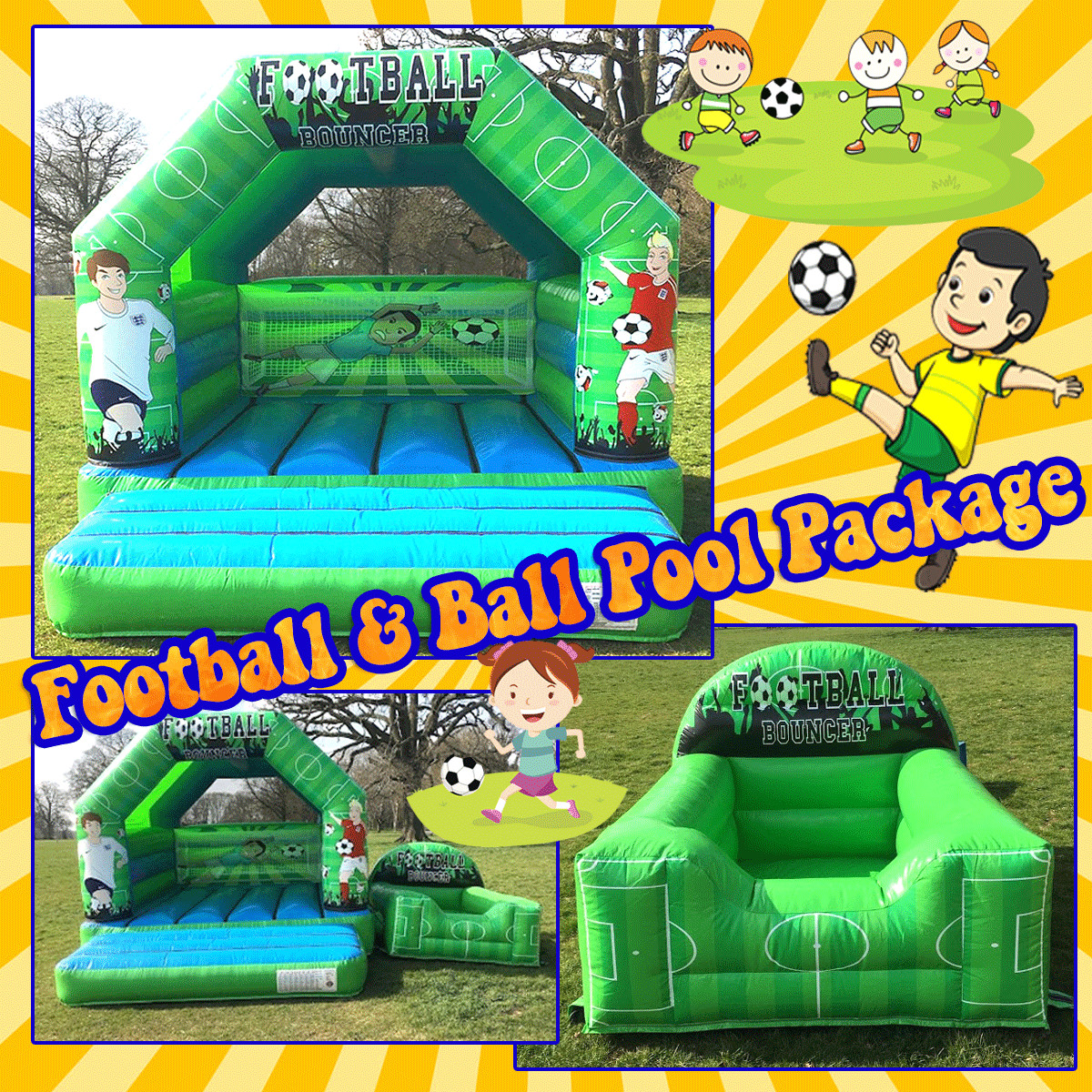 Football Castle & Ball Pool - Inflatable, Bouncy Castle, Entertainment ...