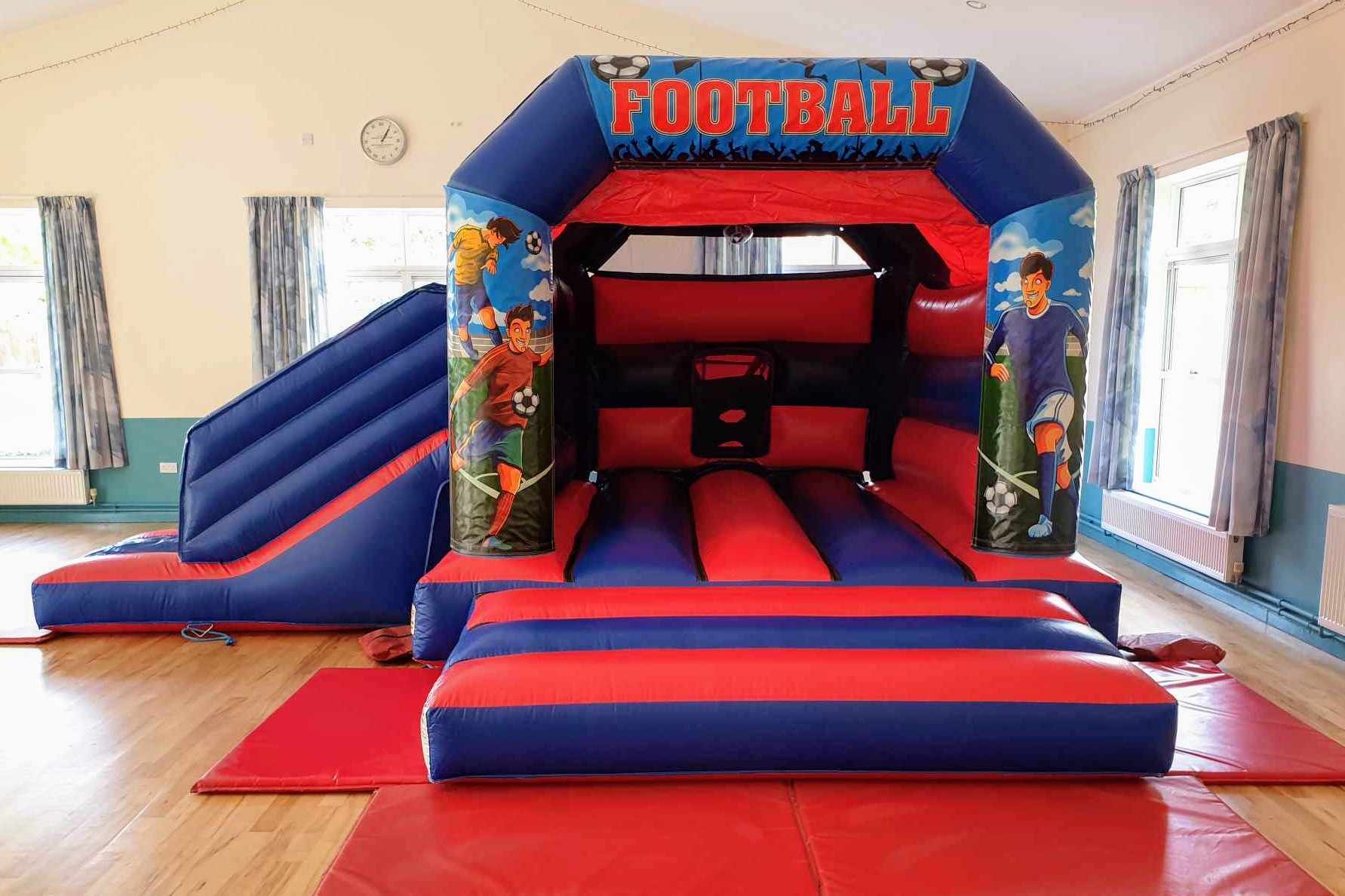 Football Bouncy Castle with Side Slide Hire | Luton | Bedford | Milton