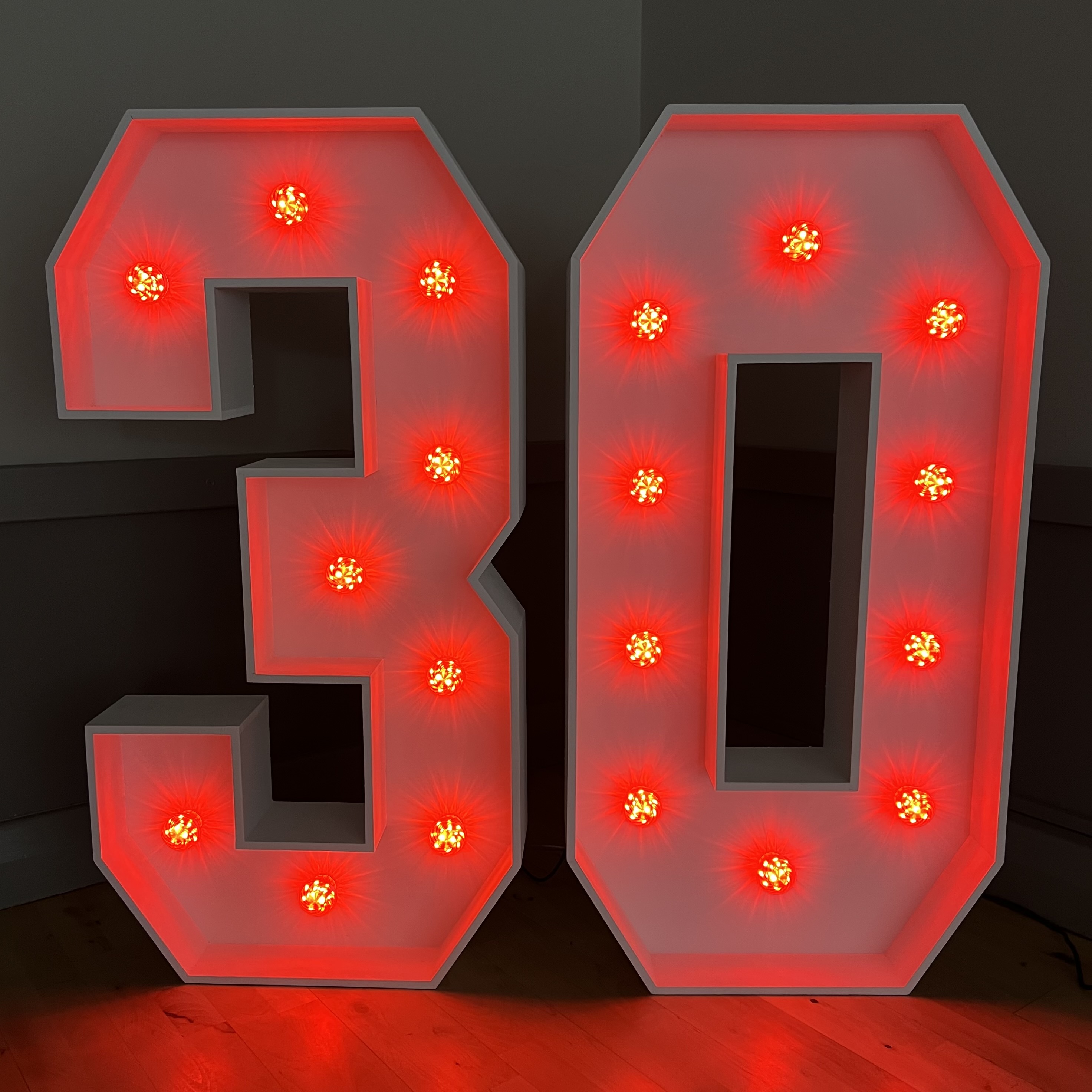 Light-Up LED Numbers 30 - Bouncy Castle Hire in Crowborough, Tunbridge ...