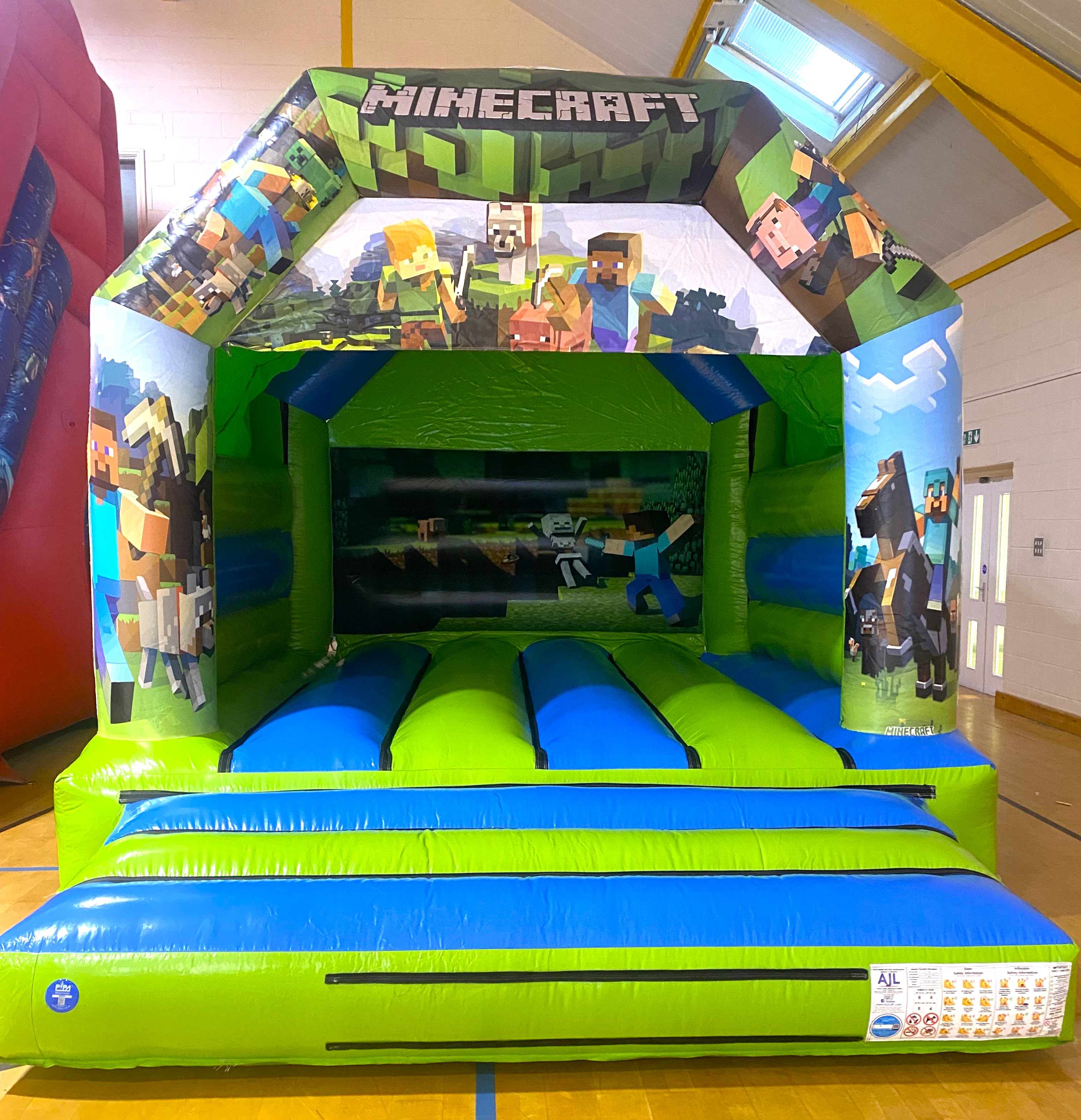 Minecraft bouncy castle hire | Staffordshire Arnie's Castles