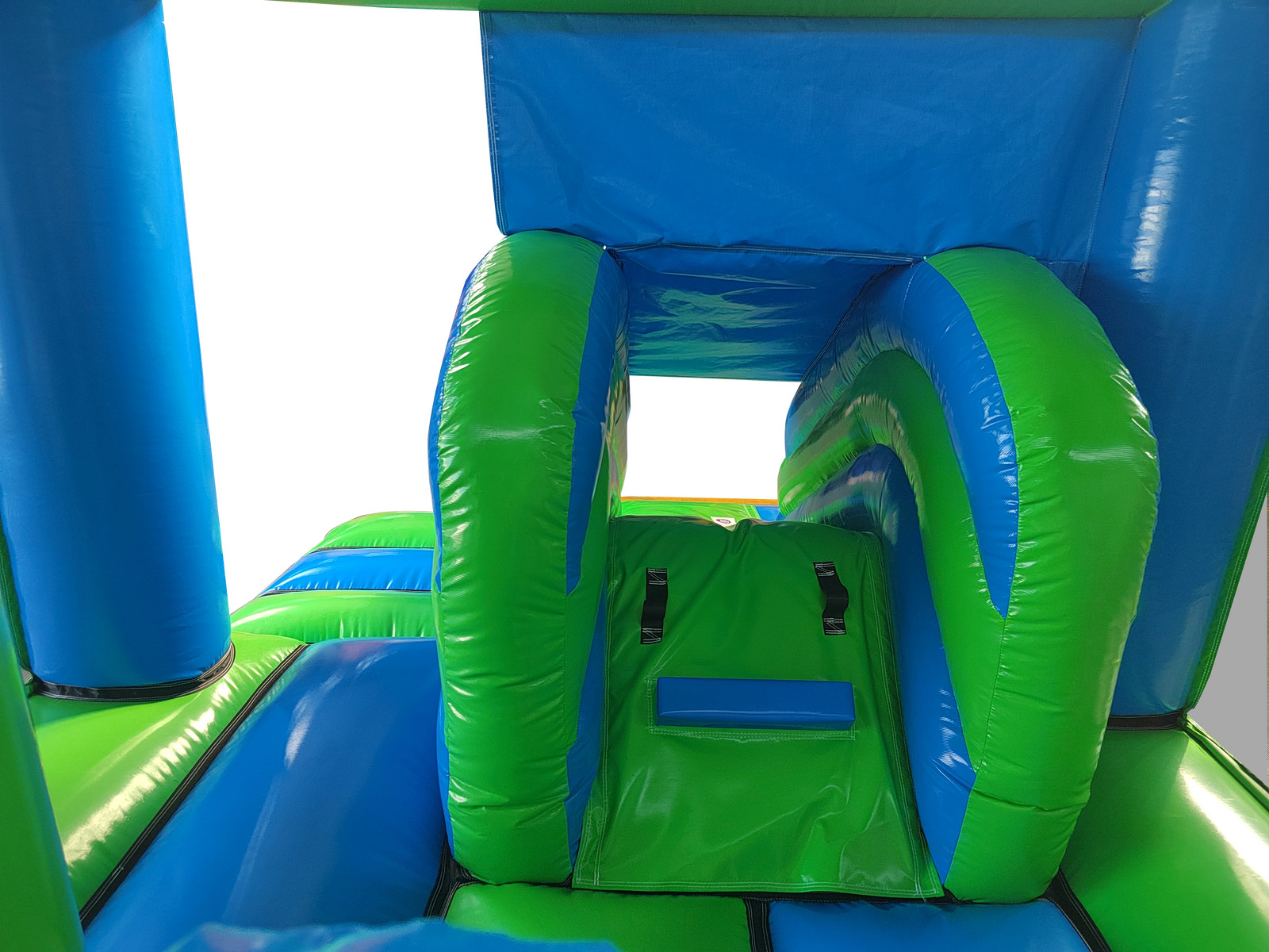 BBOL-245 - 11x16x9ft - Netted Mini Bouncer Combo (Green & L.Blue Velcro ...