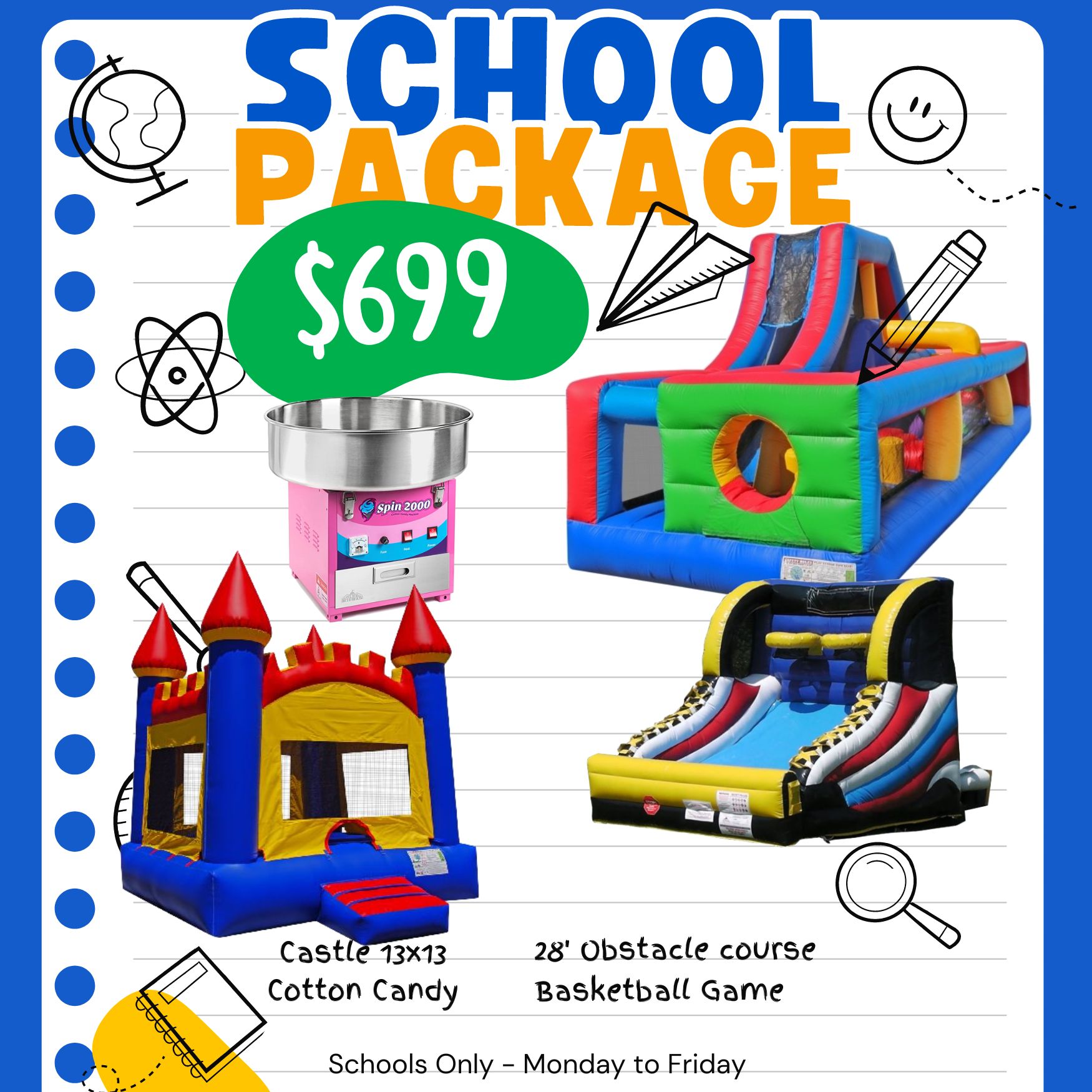 School Package 1 - Bounce House Rentals in New Jersey | Infla Bounce ...