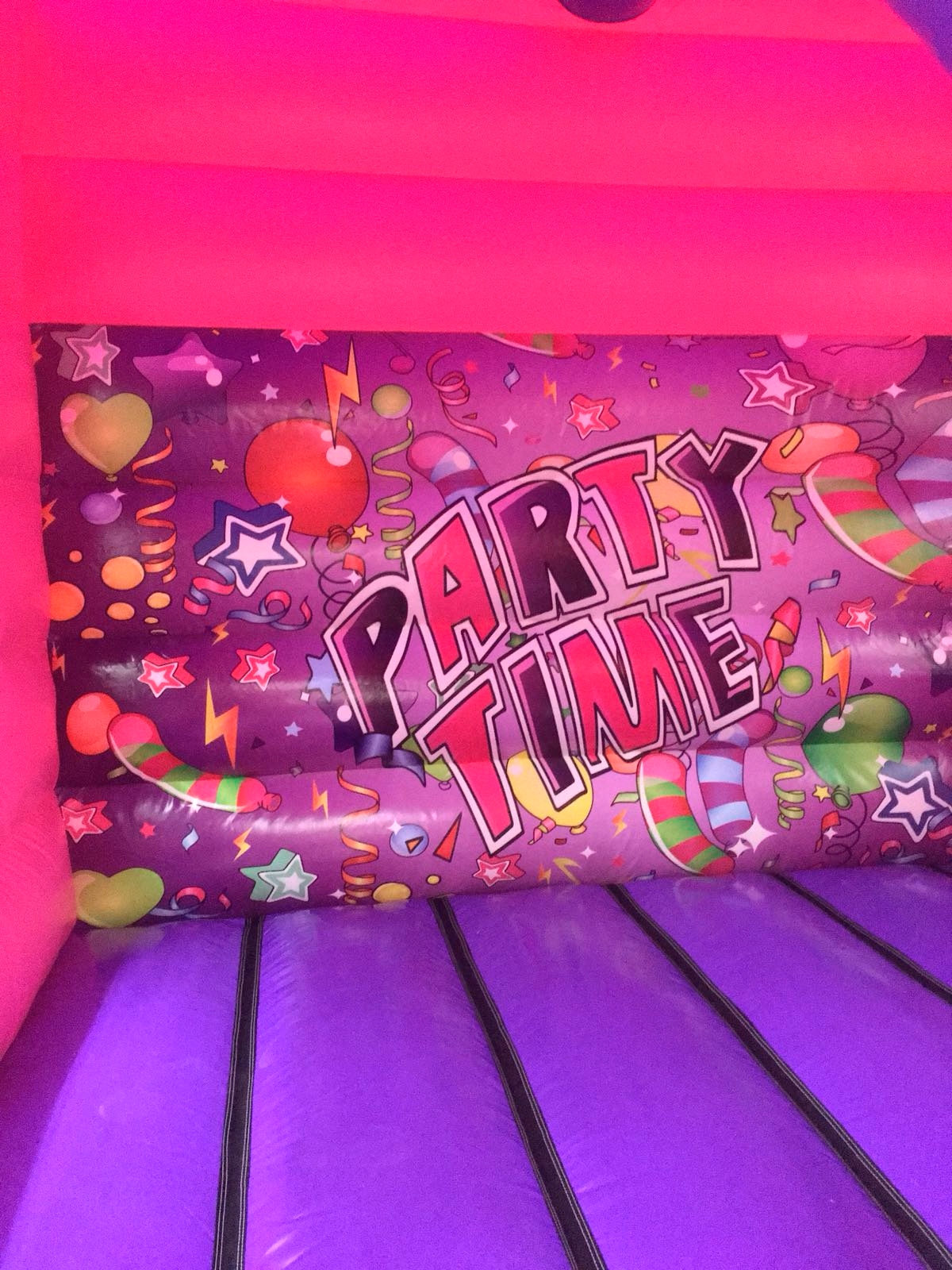 Inflatable Party Time Slide Combo pink/purple - Inflatable, Bouncy ...