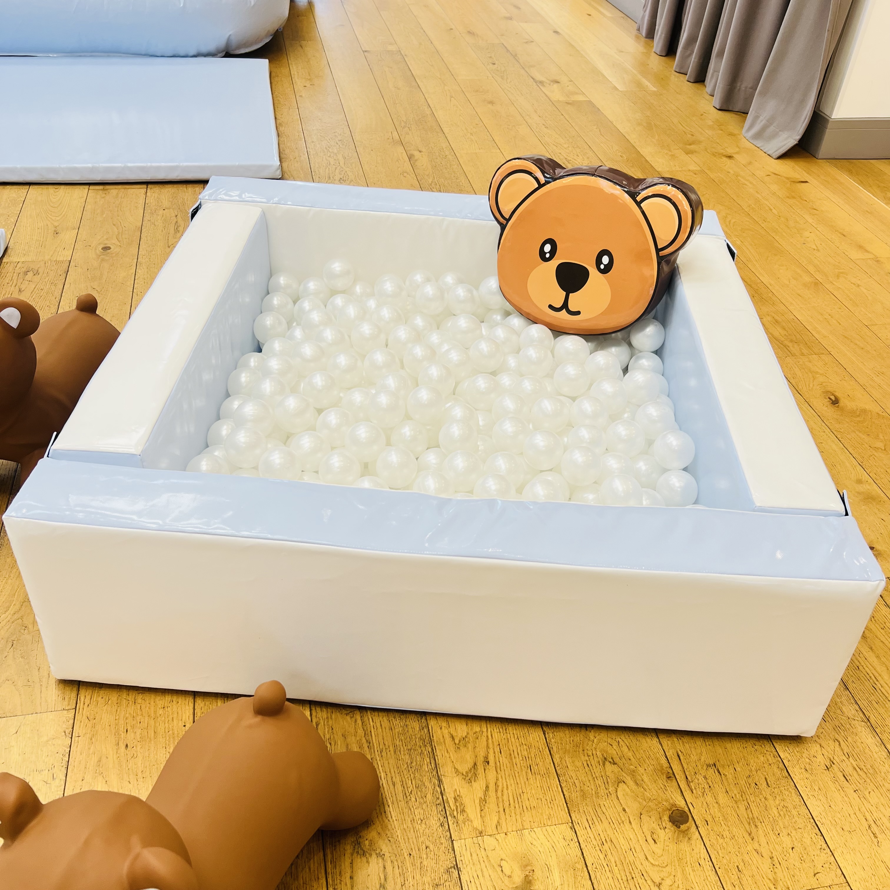 Blue and White Bouncy Castle and Teddy Bear Soft Play Package - Bouncy ...