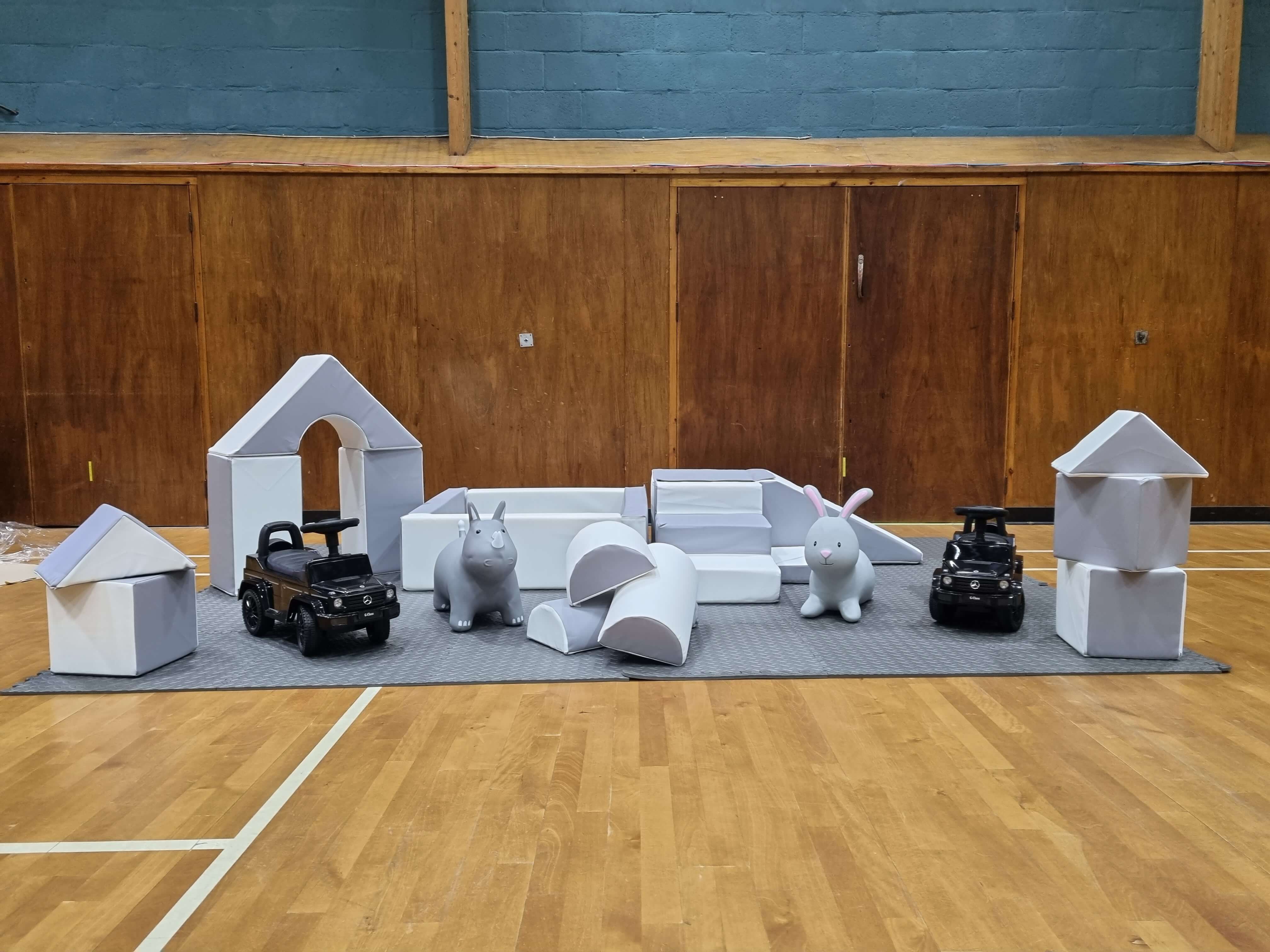 Grey & White Soft Play Set - Hire in Harlow