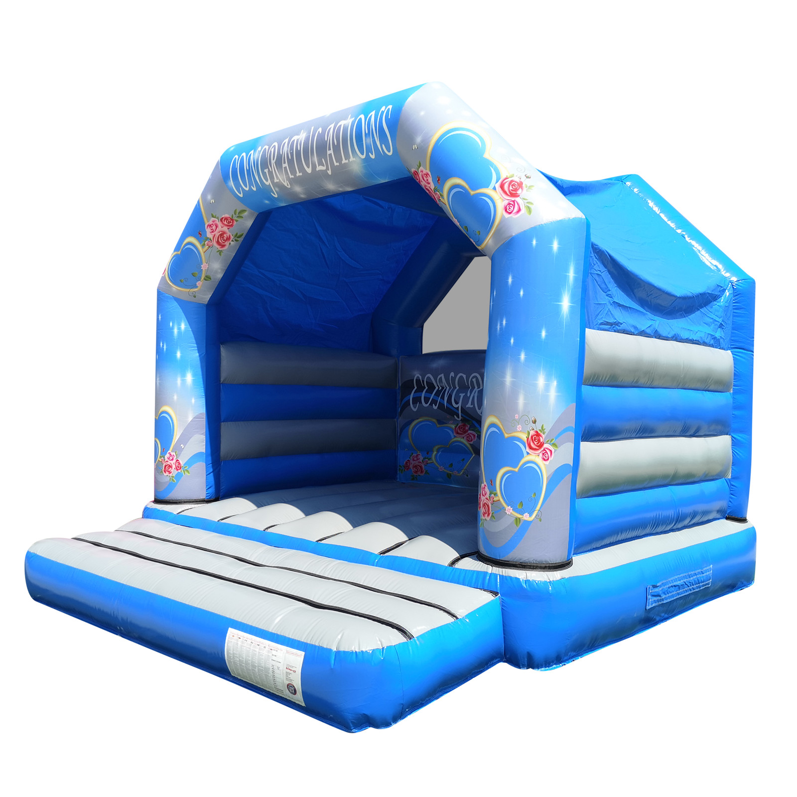 BBOL-168 - 15x15x11.6ft - A frame adult bouncer - (Silver, white, blue ...