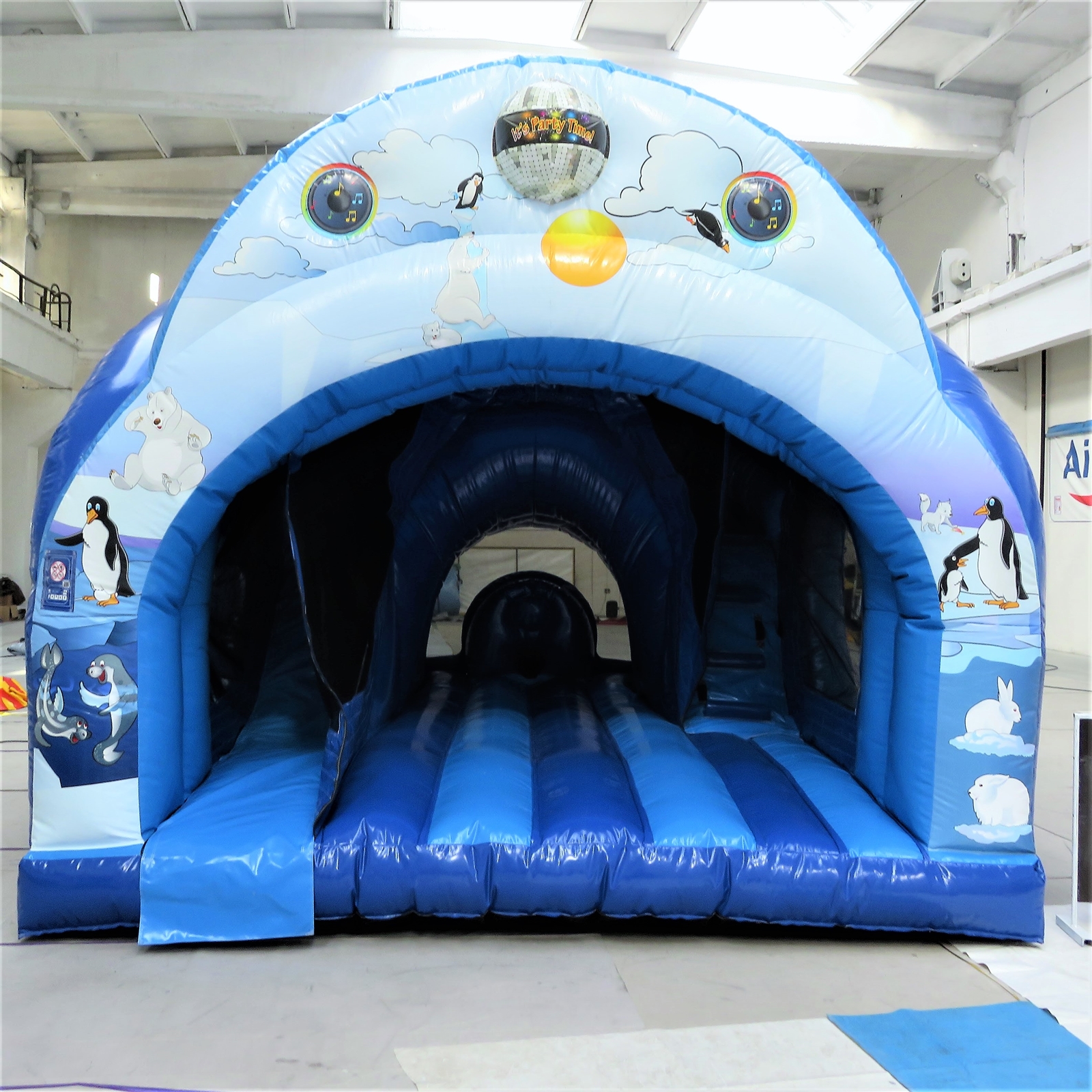 16ft x 14ft Ice Cube Castle & Curved Bounce 'n' Slide - Bouncy Castle ...