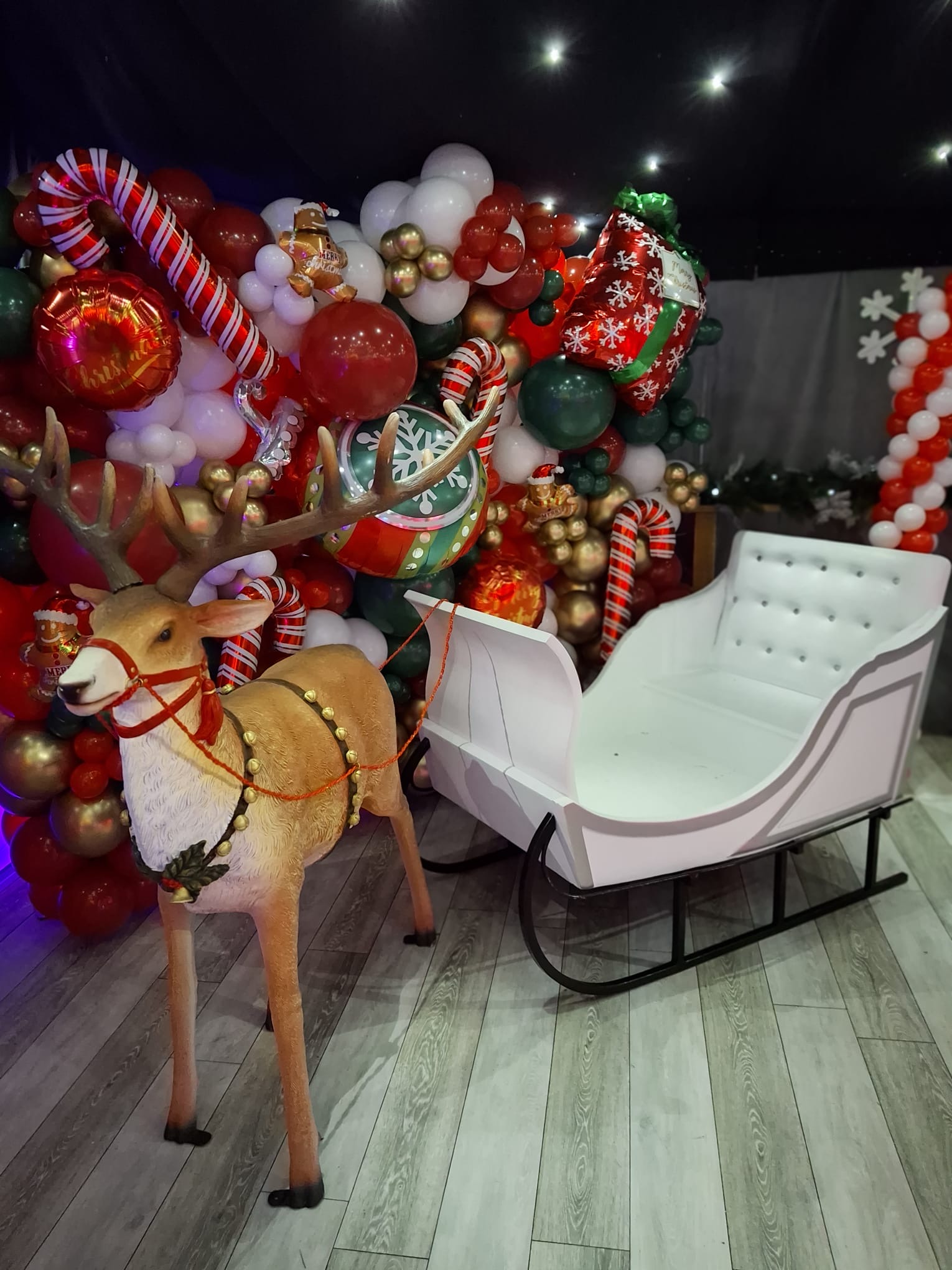 White Junior Sleigh Prop Hire for Magical Christmas Events