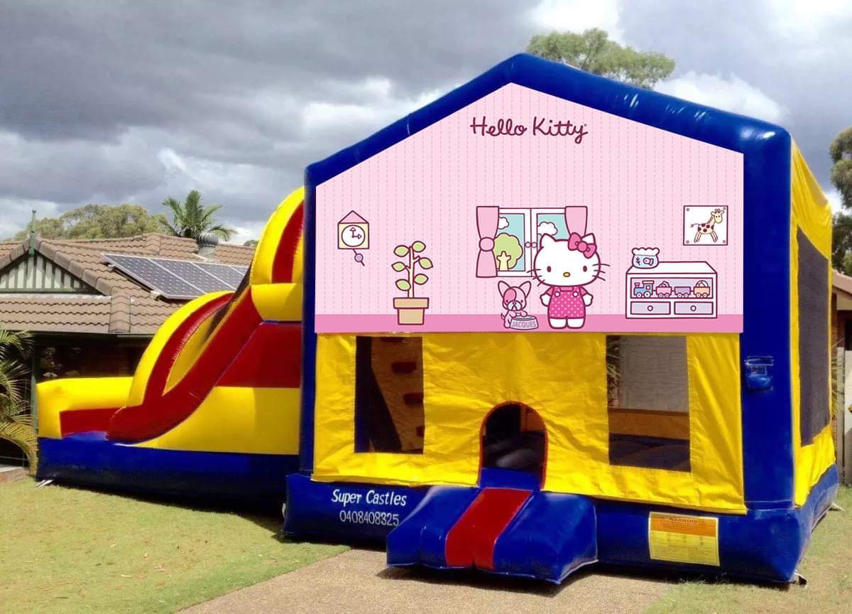 Hello Kitty Large Banner Castle - Jumping Castle Hire, Face Painting ...