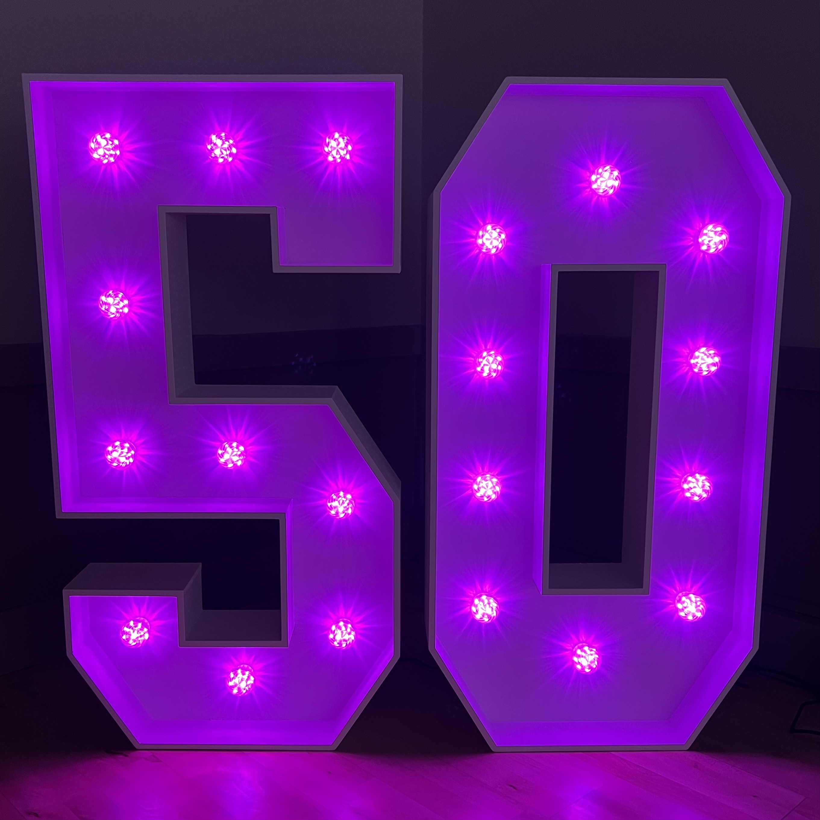 Light-Up LED Numbers 50 - Bouncy Castle Hire in Crowborough, Tunbridge ...