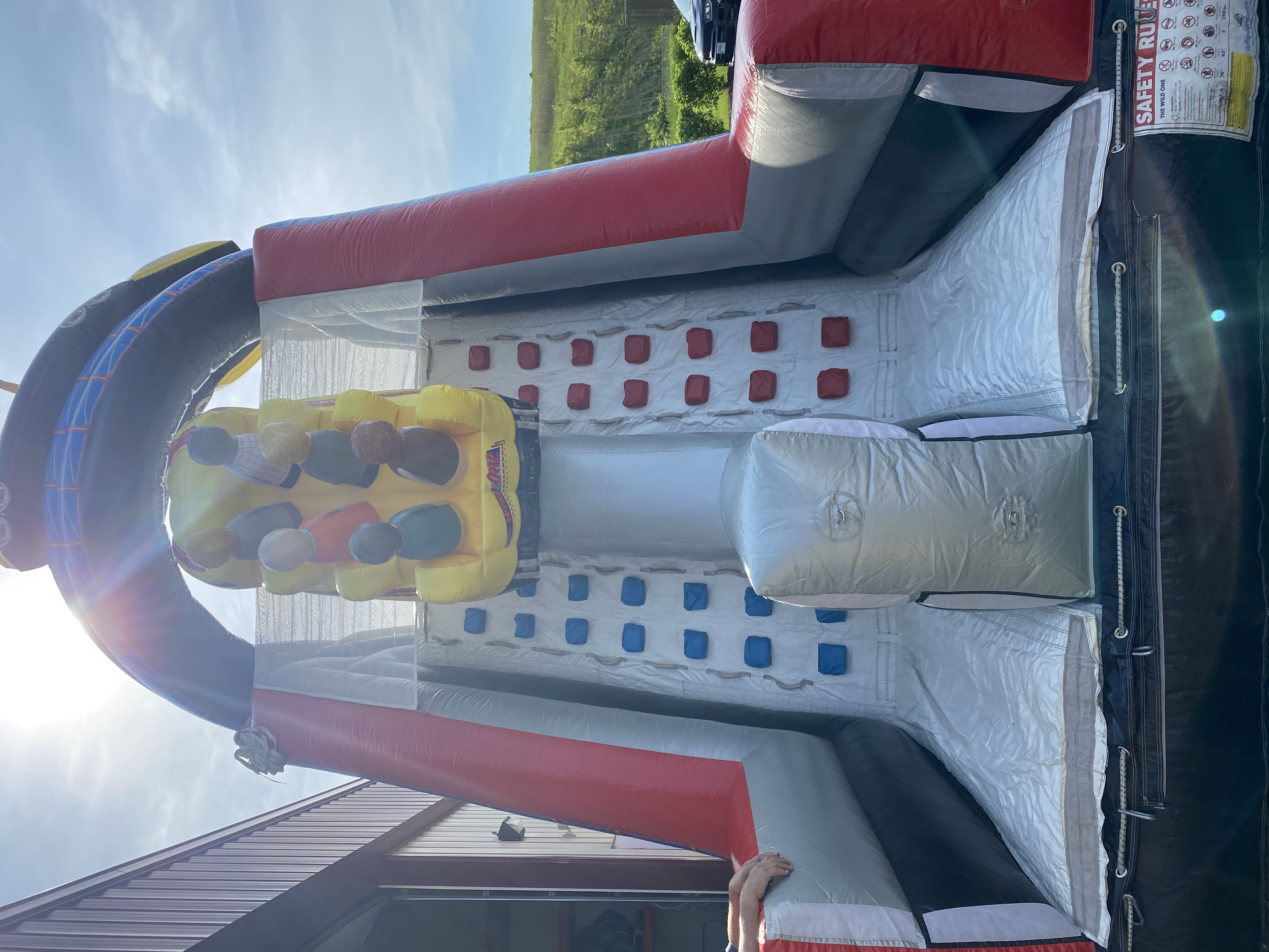 56 Foot Wild One Dual Lane Obstacle course with DRY Slides - Inflatable ...