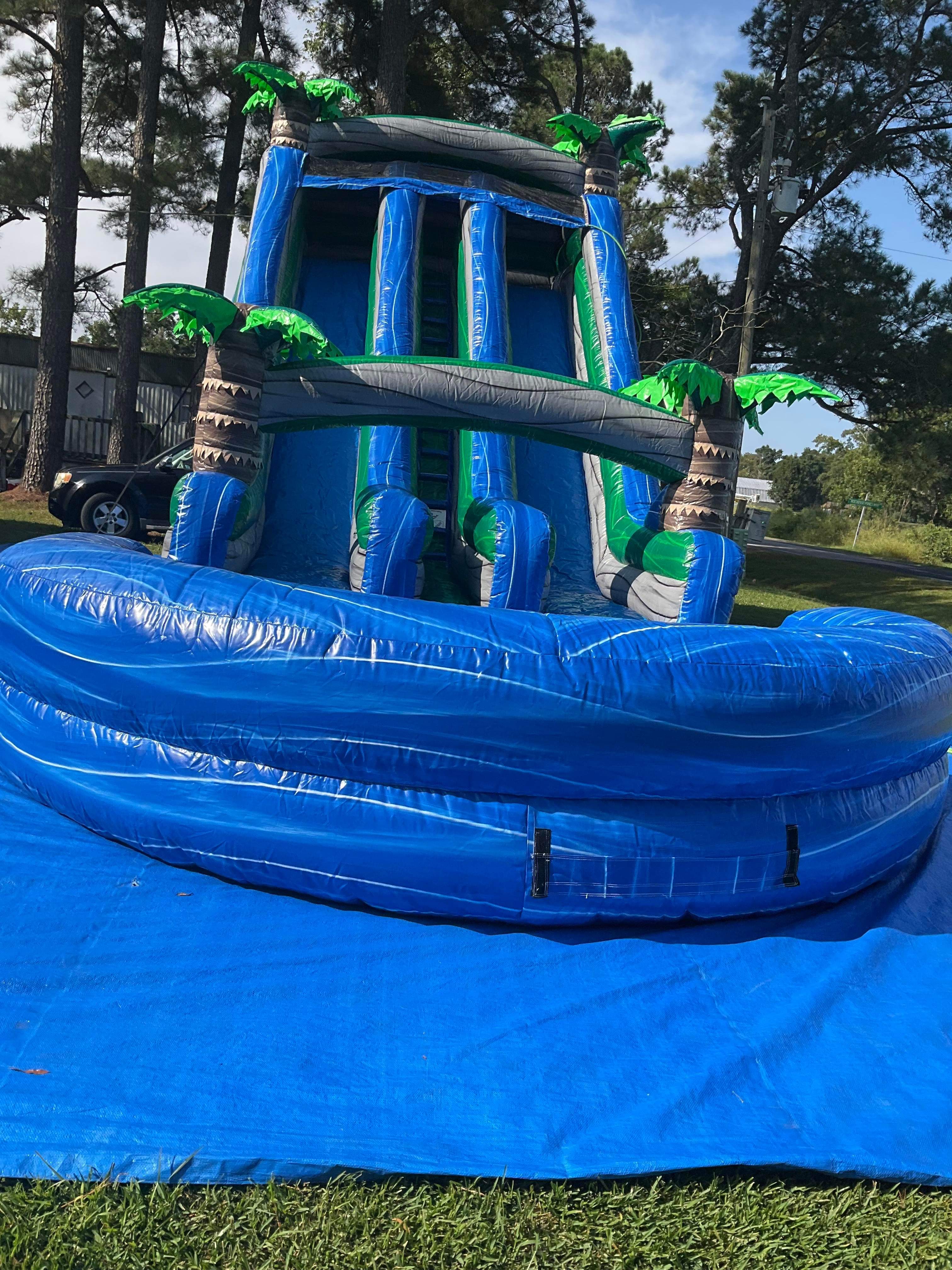 20ft blue marble double water slide - Party Rentals in Albertson | 252 ...