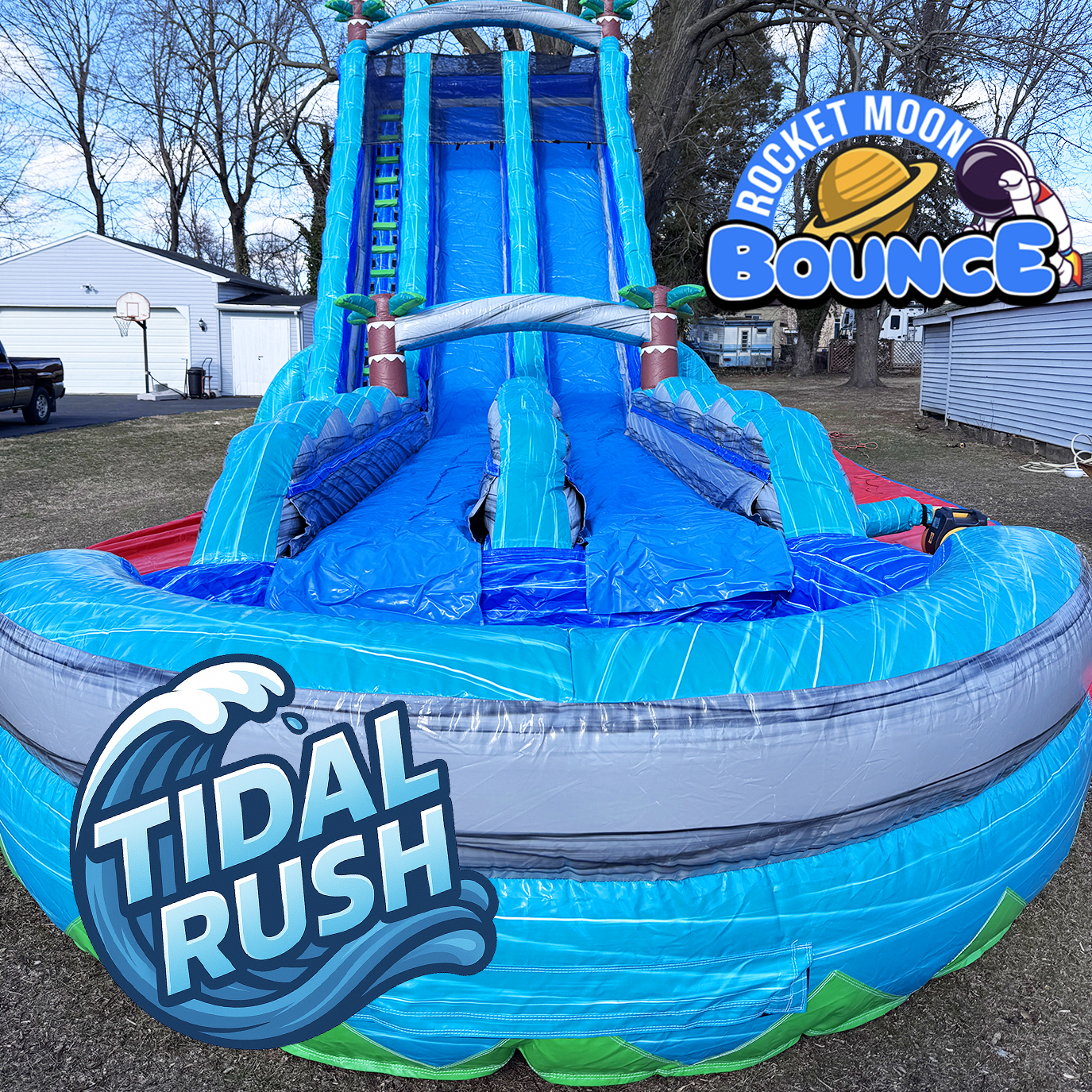 Tidal Rush Water Slide Rental | 22ft Dual Lane Inflatable in Delaware