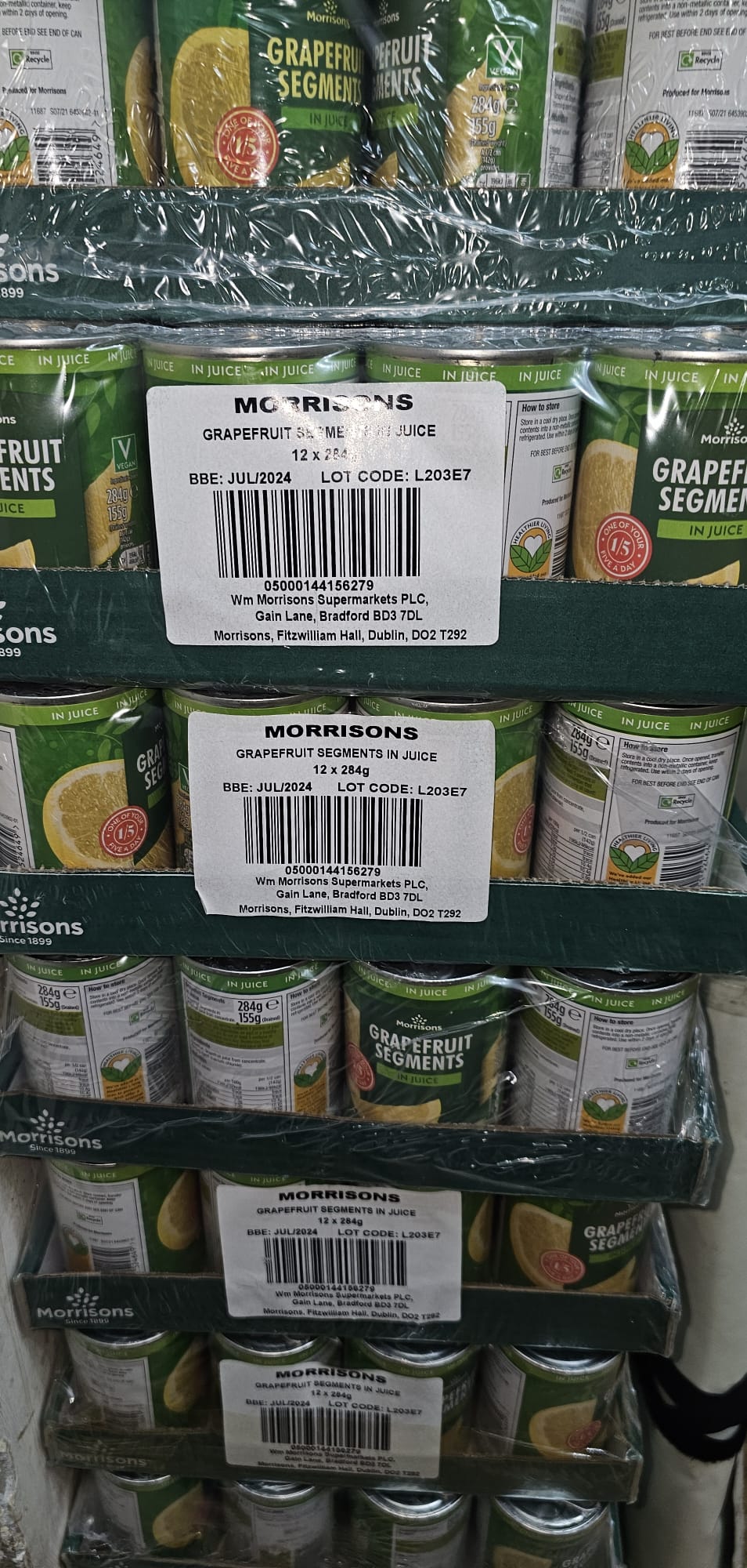 Morrisons Grapefruit Segments 6 x 580g Bbe July 2025 FREE DELIVERY ...