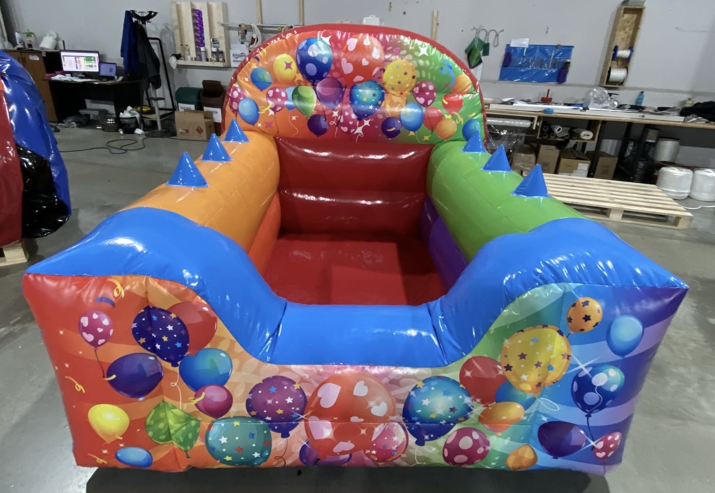 Rainbow Castle (15ft x 12ft) & Inflatable Ball Pit - Hire in Hersham ...