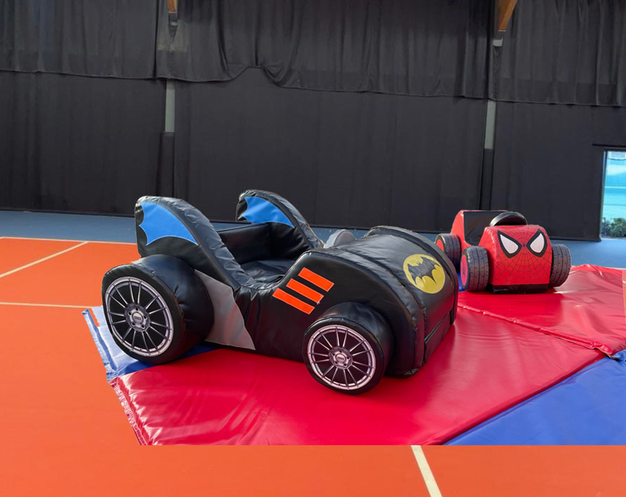 Super Hero Batman & Spiderman Soft Play Cars - Bouncy Castle Hire in ...