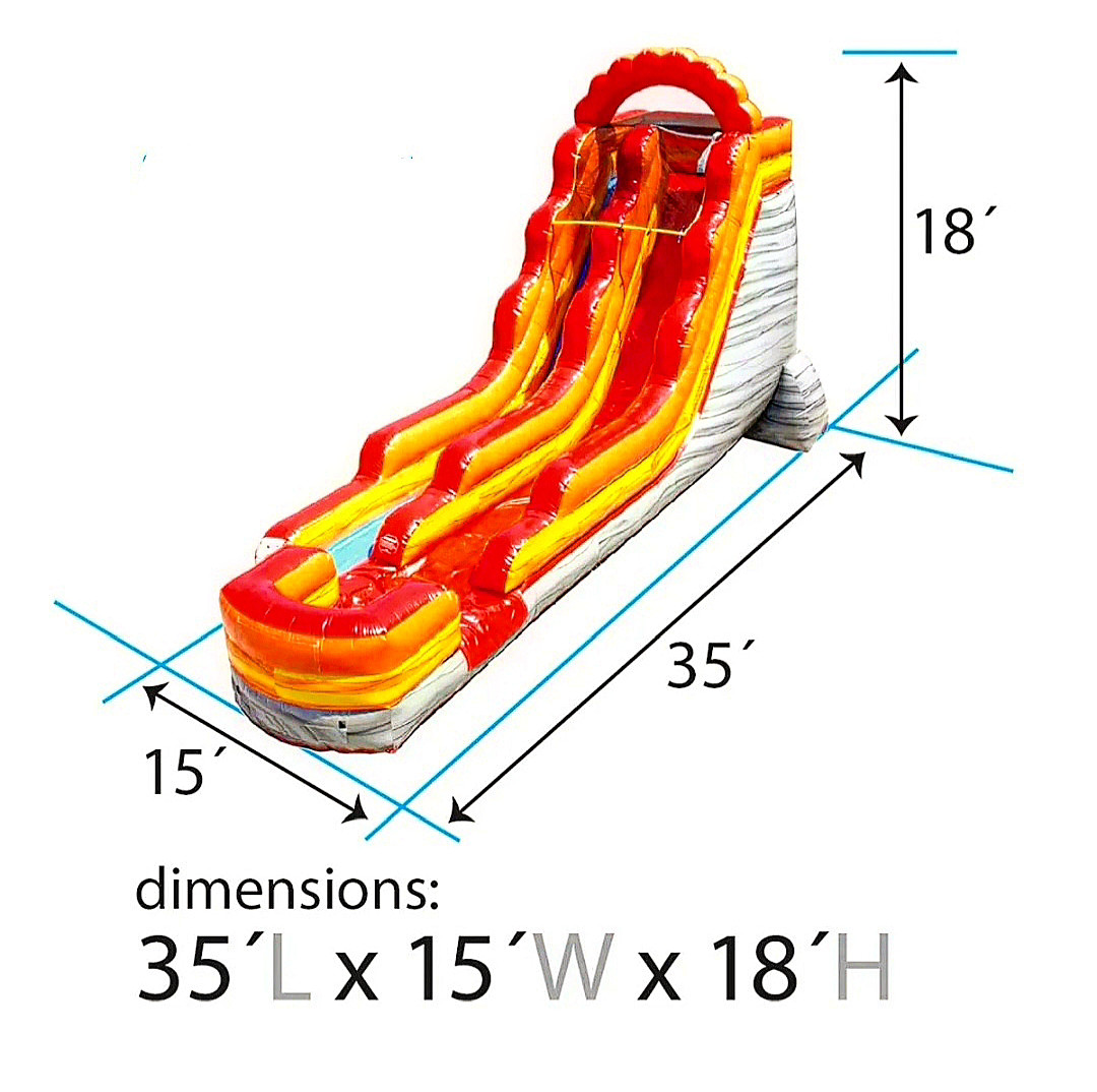 Fire Red Marble Water Slide Rentals in Lansing, MI Bounce House Kingz