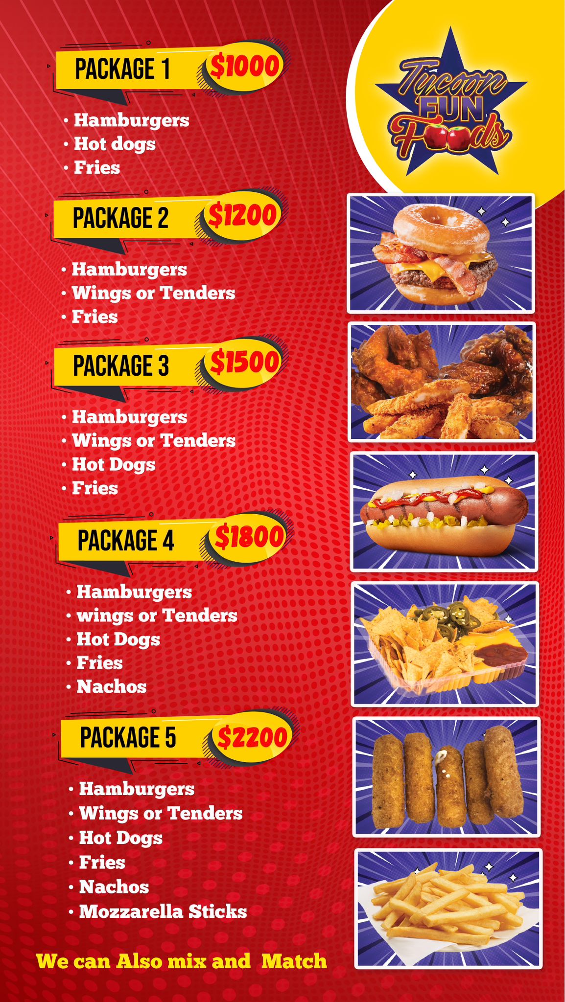 Fun Foods - Hire in florida | Tycoon Party Rental