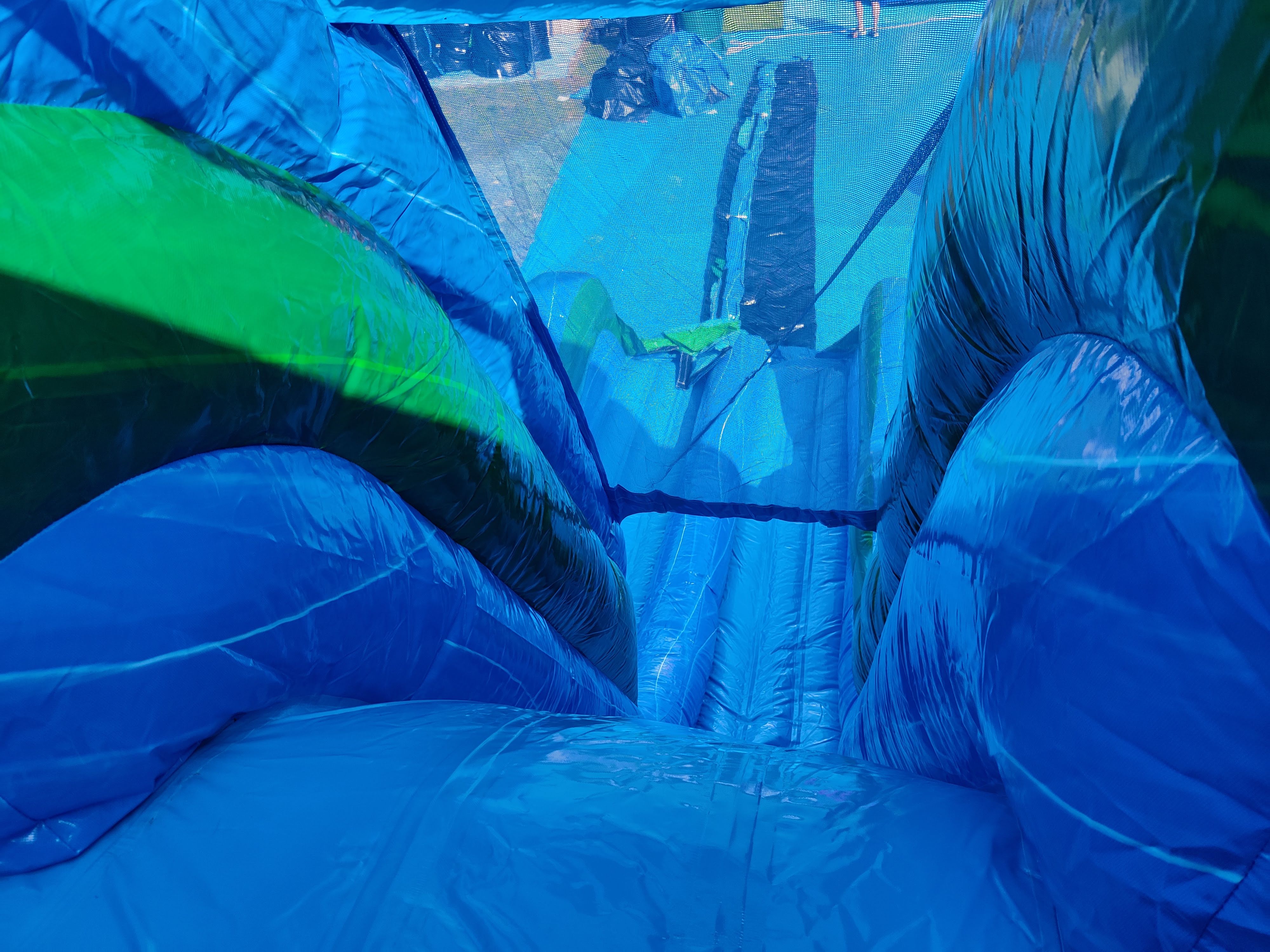 22' Blue Hurricane Double Lane Slide with Slip and Slide. Priced for ...