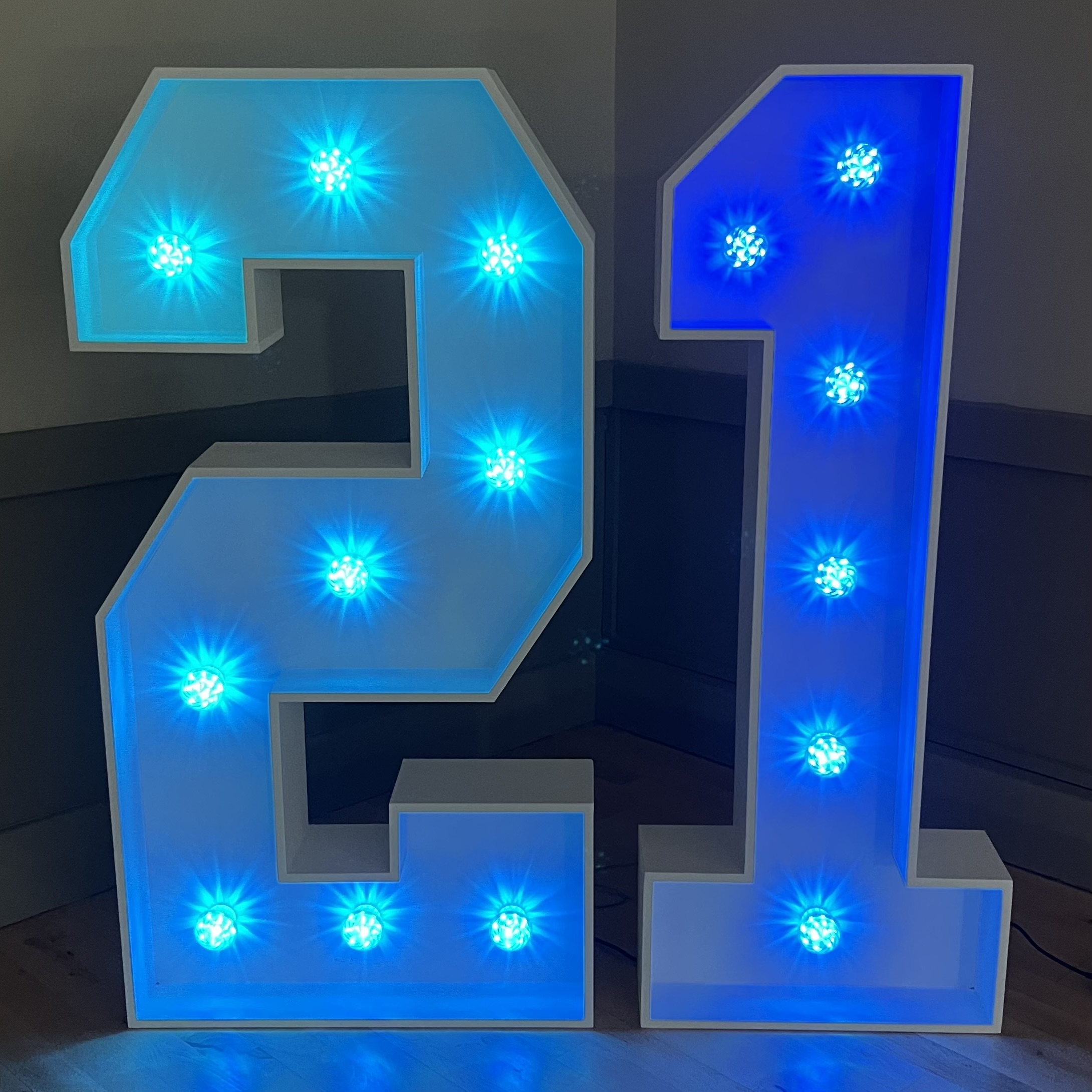 Light-Up LED Numbers 21 - Bouncy Castle Hire in Crowborough, Tunbridge ...