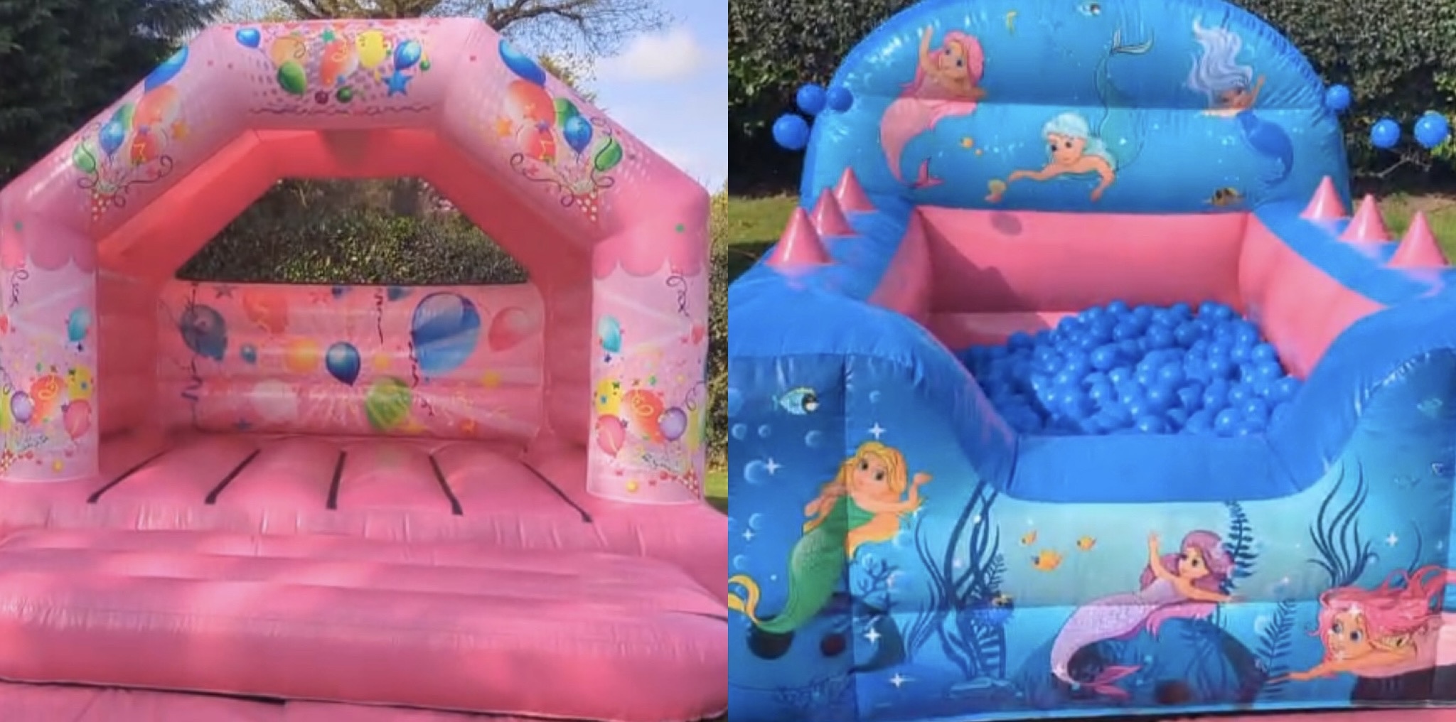 Pink Party Castle & Mermaid Inflatable Ball Pit - Hire in Hersham ...
