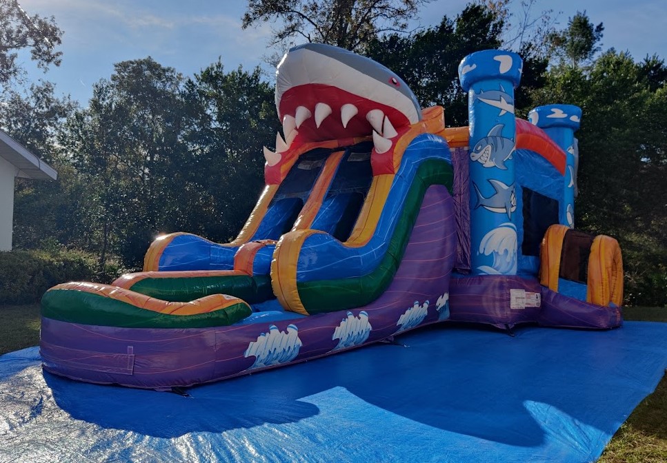 Shark Double Lane Combo Wet/Dry - Party and Inflatable Rentals in ...