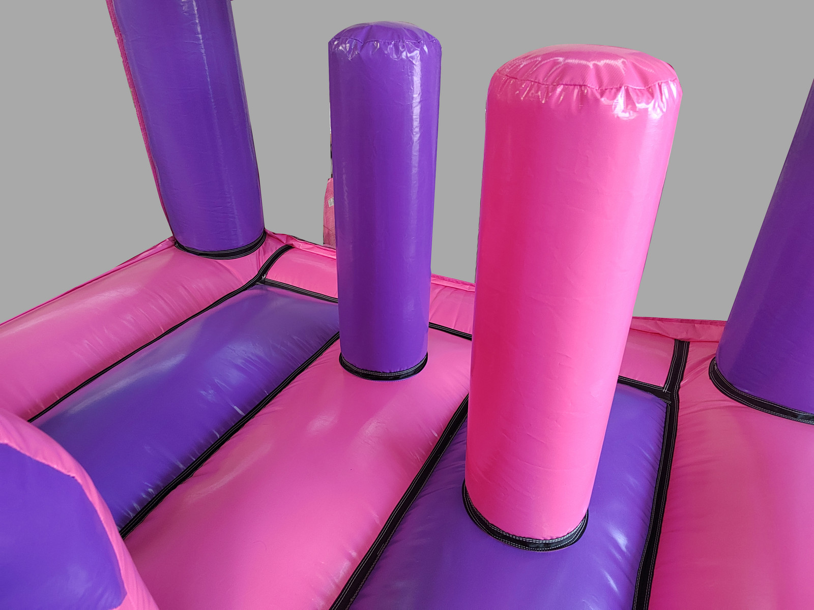 BBOL-245 - 11x16x9ft - Netted Mini Bouncer Combo (Pink & Purple Velcro ...