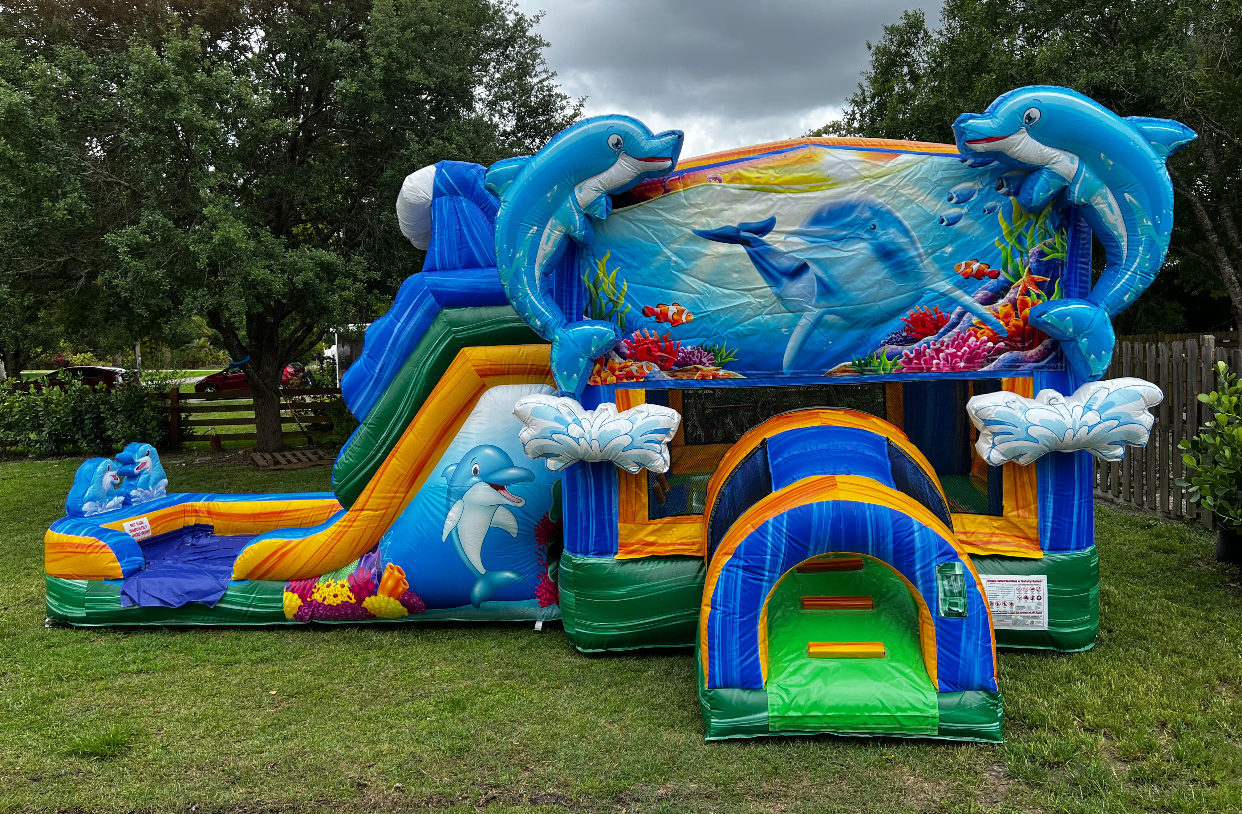 Dueling Dolphin Combo - Rental in Florida | Bounce House of SWFL