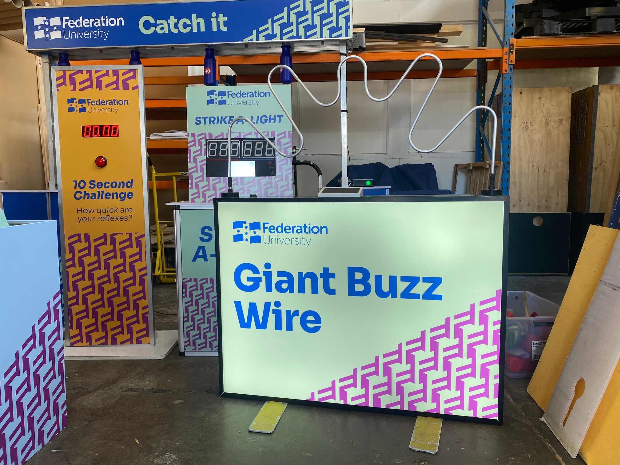 Giant Buzz Wire Hire Australia with Branding