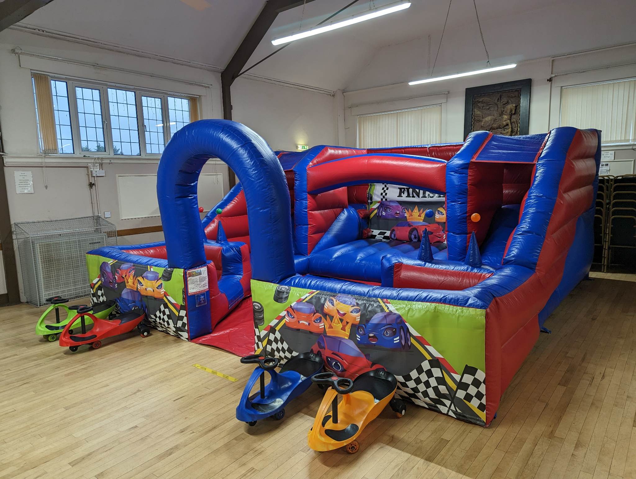 Racing Car Twin Slide Play Park - Bouncy Castle Hire in Milton Keynes ...