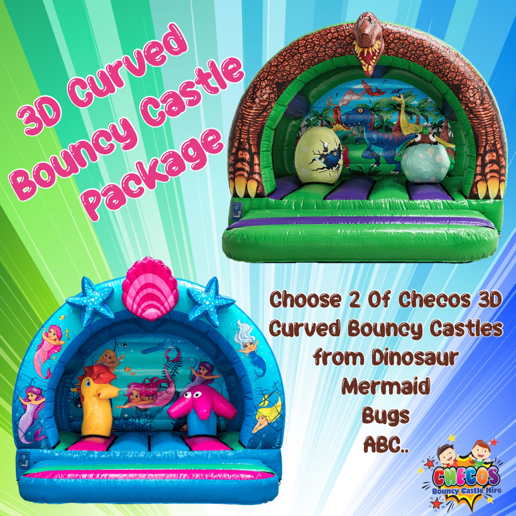 Double 3D Curved Bouncy Castle Package - Bouncy Castle Hire & Children ...