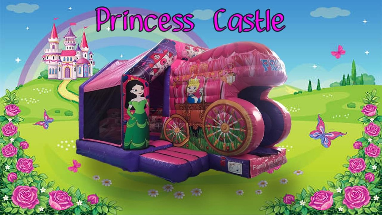 Princess carriage inflatable bouncy castle hire worksop