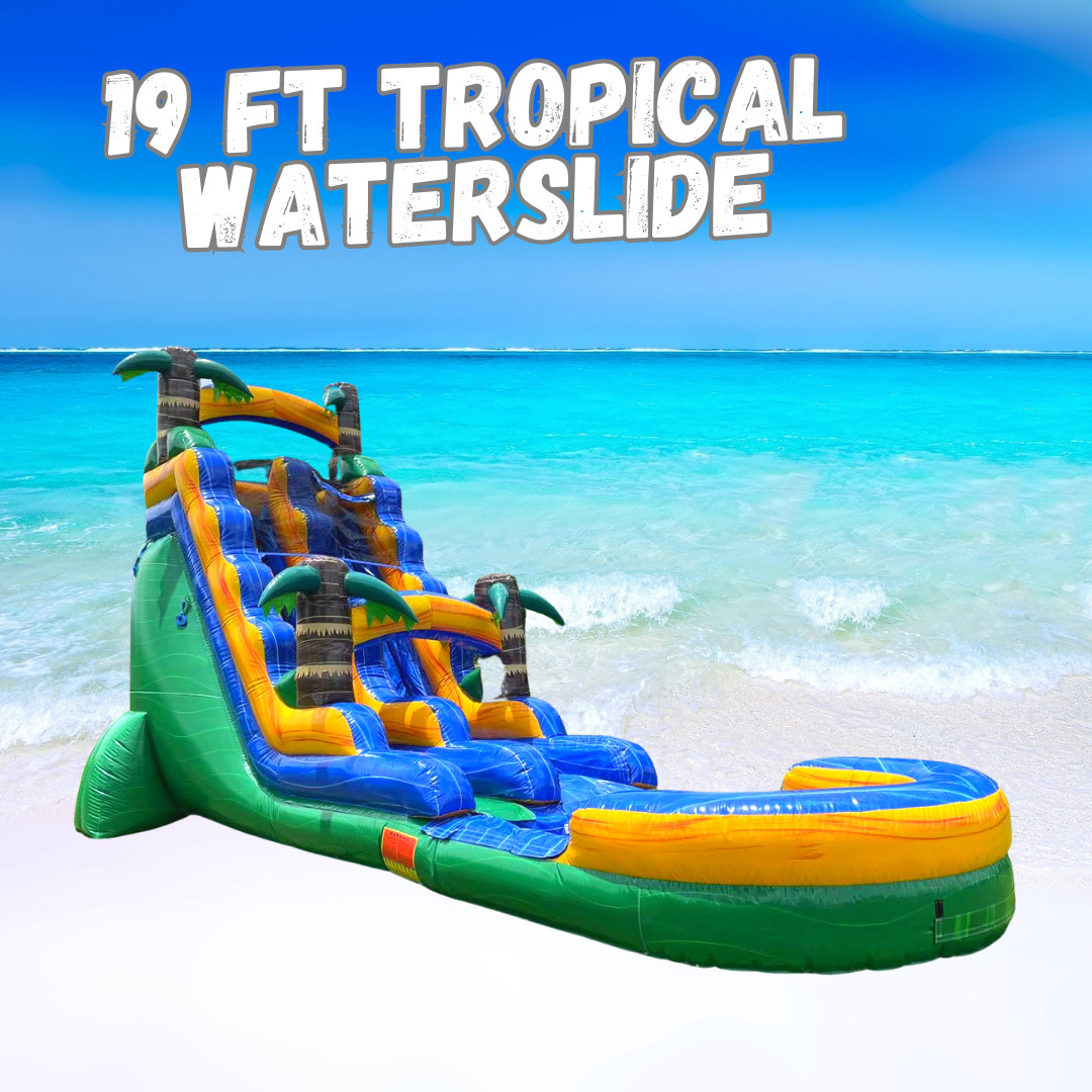 19 FT Tropical Waterslide - Inflatable Rentals in Gray Court, Fountain ... 19 FT Tropical Waterslide - Inflatable Rentals in Gray Court, Fountain ...