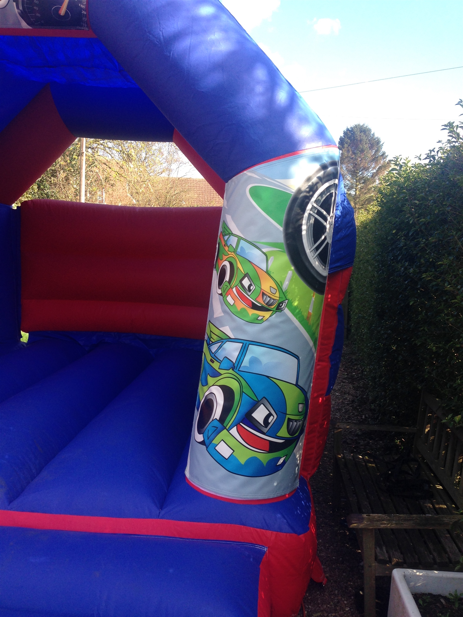 15 x 16 Blue and Red Cars Bouncy Castle Slide Combo - Bouncy Castle ...