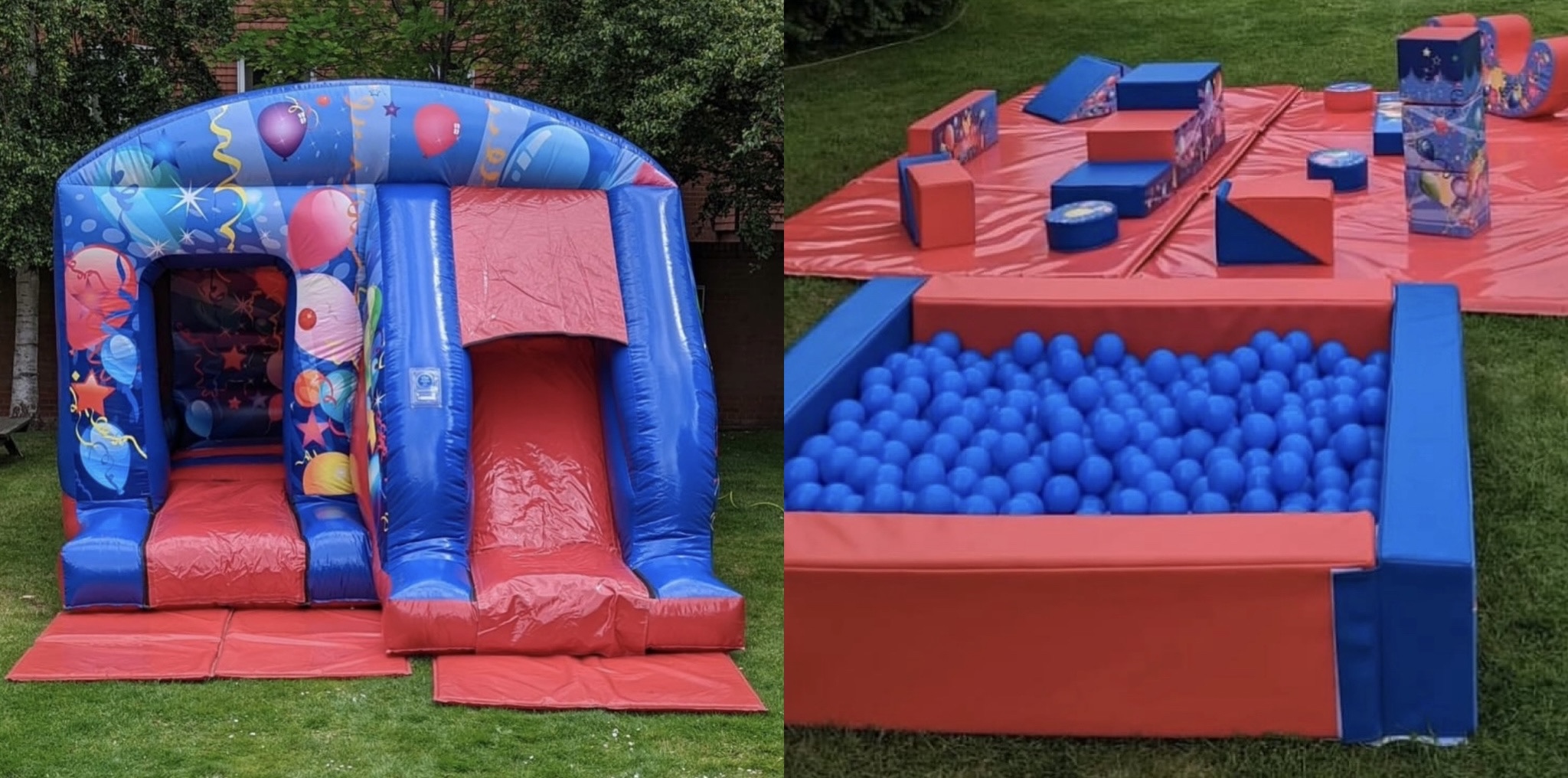Red & Blue Party Bounce n Slide & Soft Play - Hire in Hersham, Walton ...