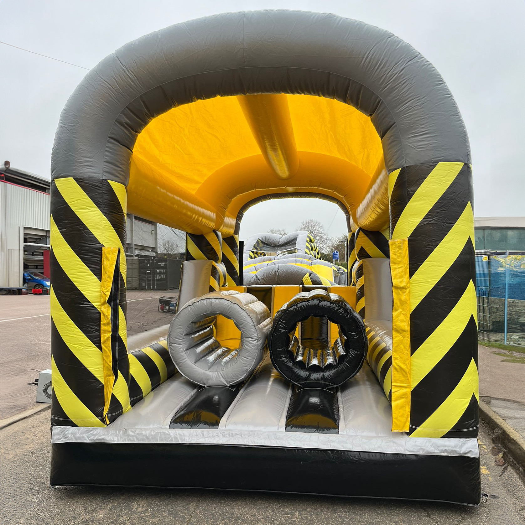 100ft 4 Piece Yellow & Black Danger 100ft Assault Course - Inflatable ...