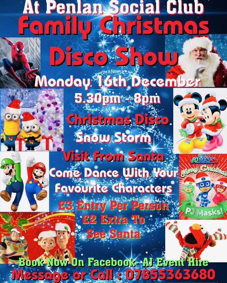 Family Christmas Party Penlan Social Club - Bouncy Castle Hire And ...